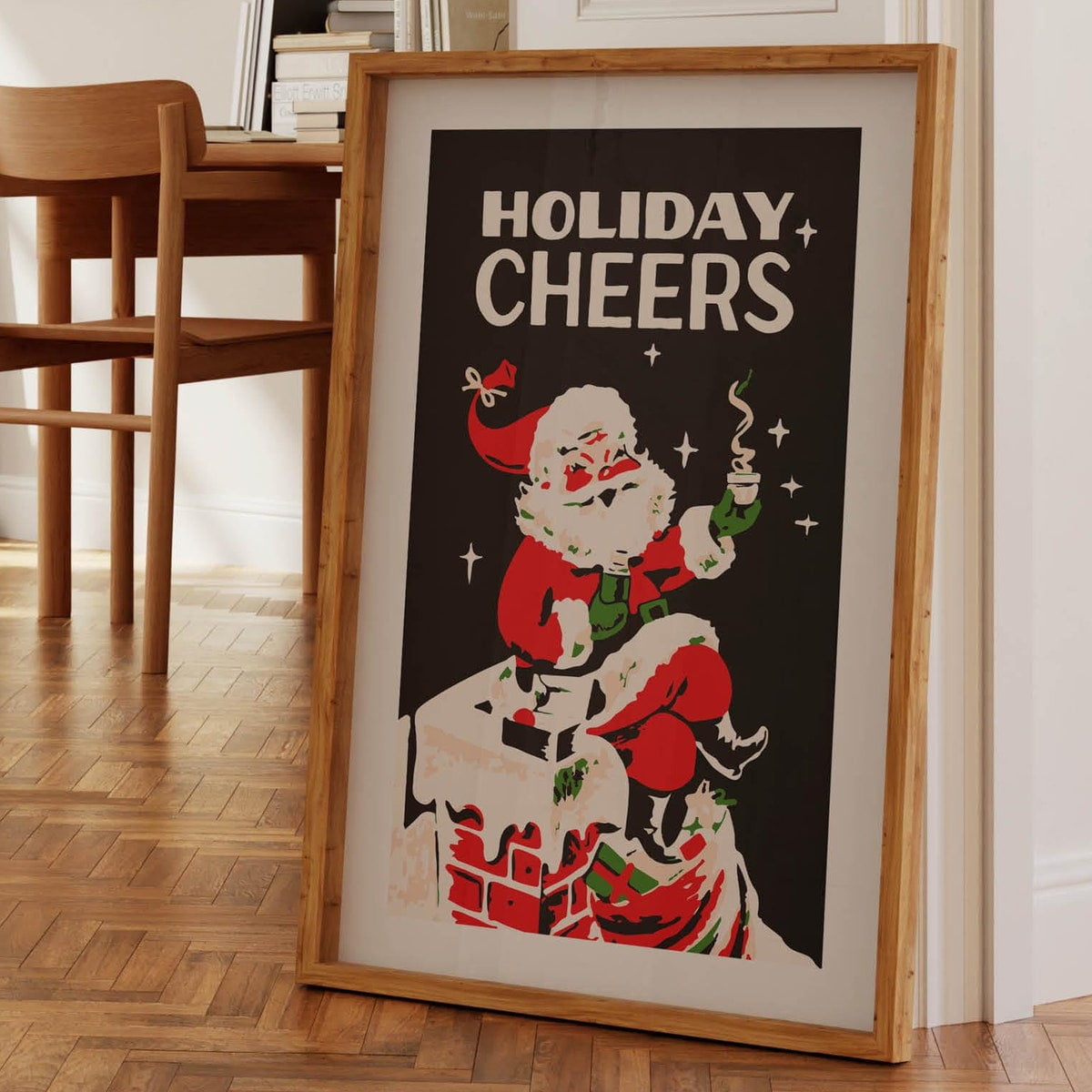 Zuno Retro Christmas Art Print Christmas Poster Kitchen Wall Art ...