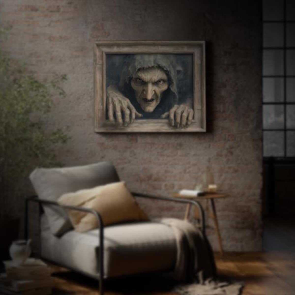 Zuno Scary Witch Wall Art Haunted Halloween Print Creepy Old Hag ...