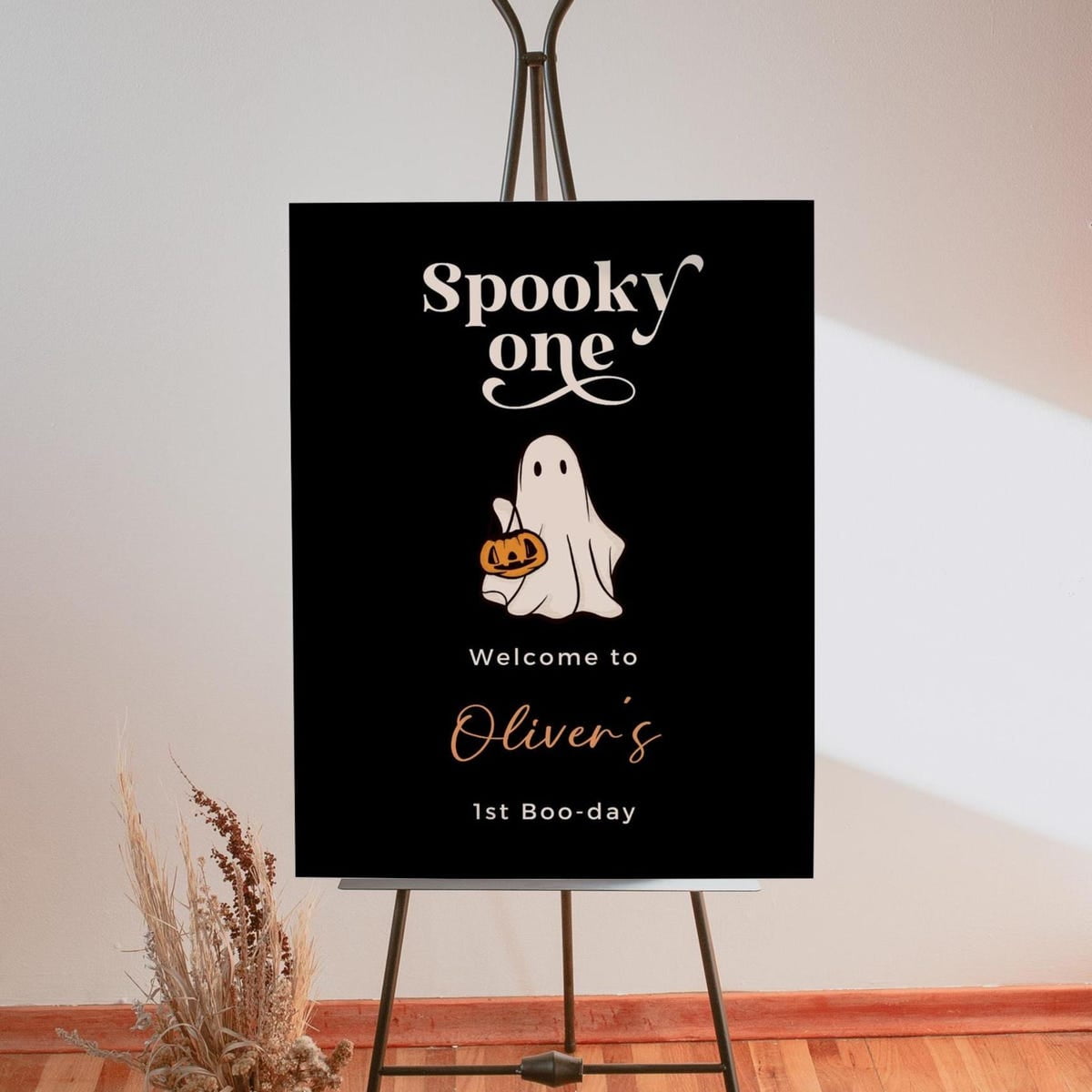 Zuno Spooky One Boy 1St Birthday Welcome Sign, Halloween First ...