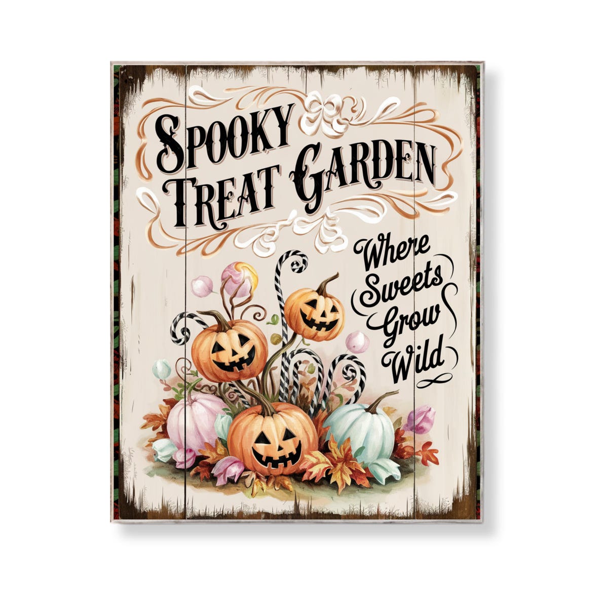 Zuno Spooky Treat Garden Halloween Printable Wall Art Pastel Pumpkin ...