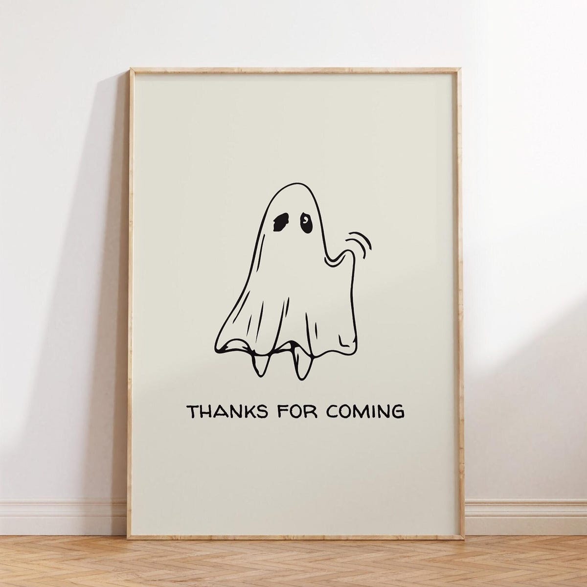 Zuno Thanks For Coming Print Cute Ghost Poster Guest House Decor Trendy ...