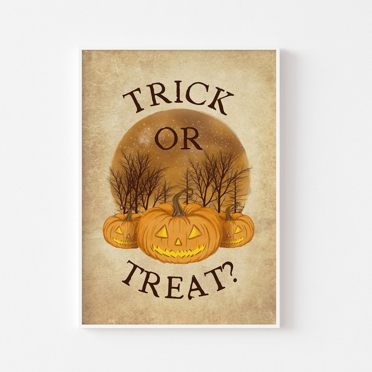 Zuno Trick Or Treat? Spooky Pumpkin Print - Jack-O'-Lantern, Creepy ...