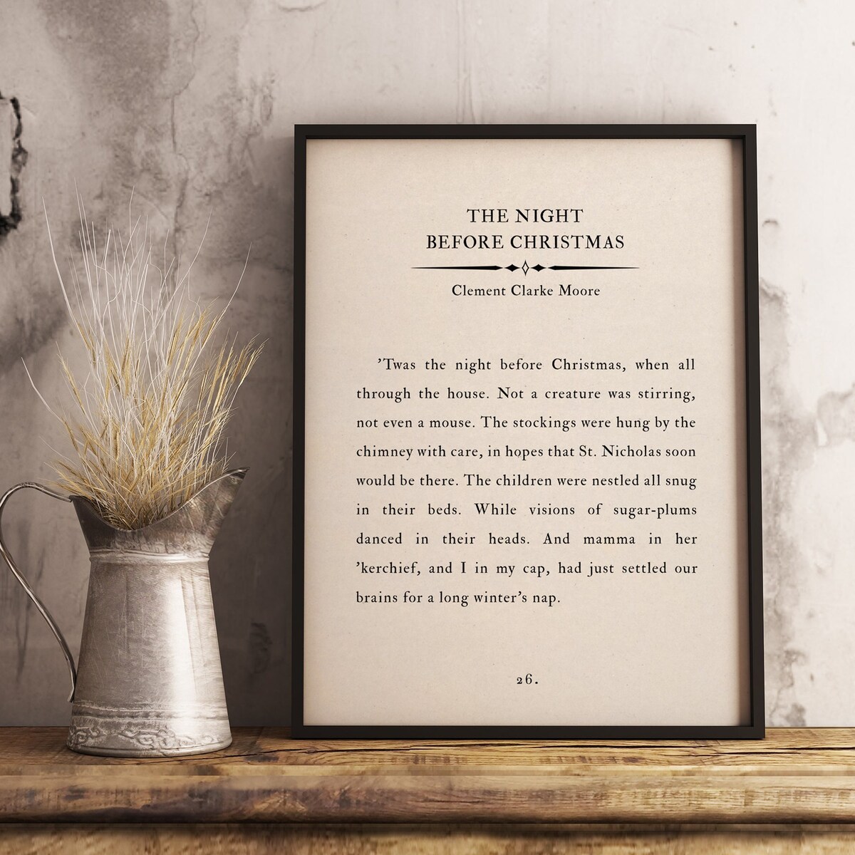 Zuno Twas The Night Before Christmas, Clement Clarke Moore, Printable ...