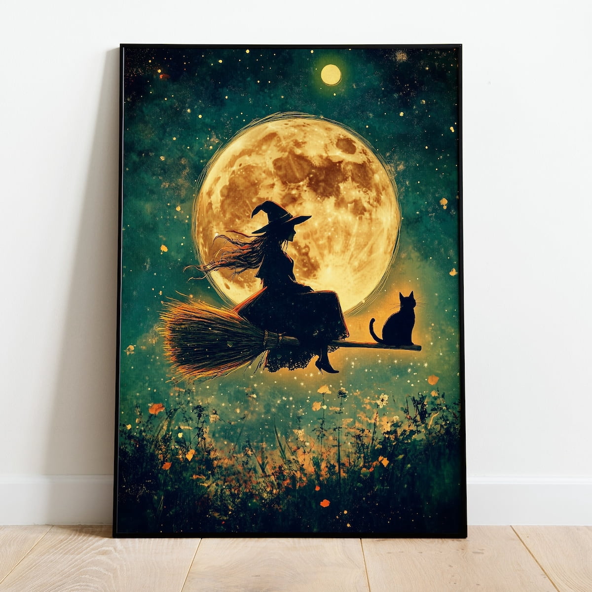 Zuno Witch And Black Cat Wall Art, Three Witches Print, Vintage ...