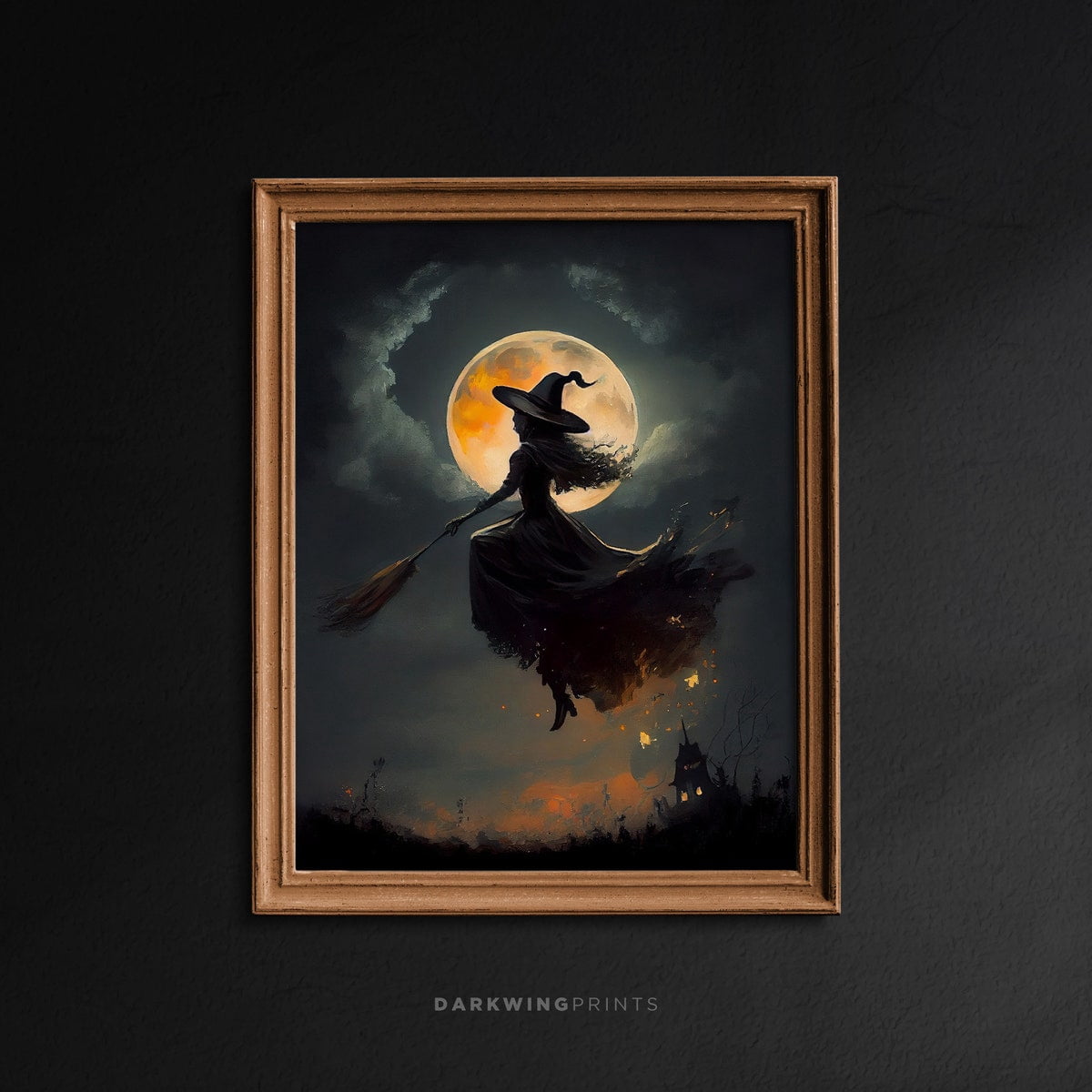 Zuno Witch In The Full Moon, Halloween Wall Art Printable, Art Poster ...