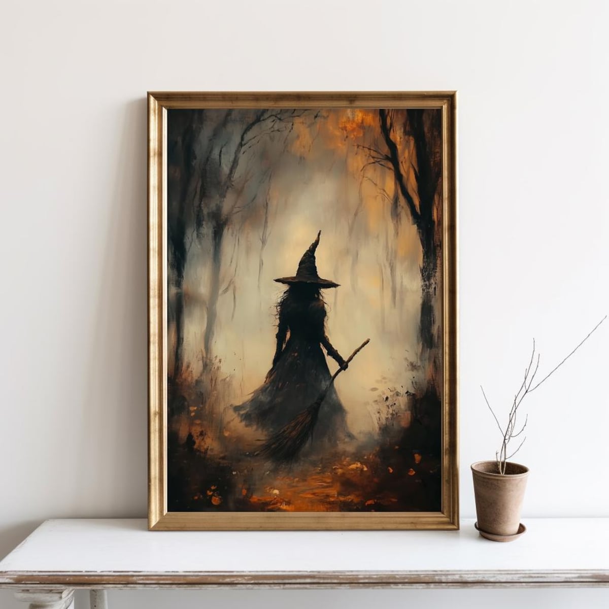 Zuno Witch Halloween Wall Art, Witch In The Woods Poster, Witchy Art ...