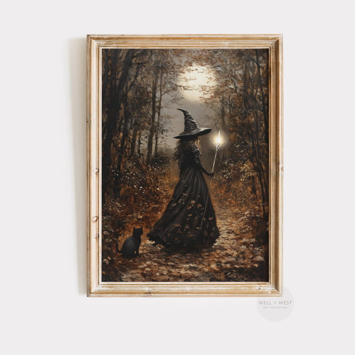 Zuno Witchy Printable Art Spooky Witch Autumn Full Moon Vintage Style ...
