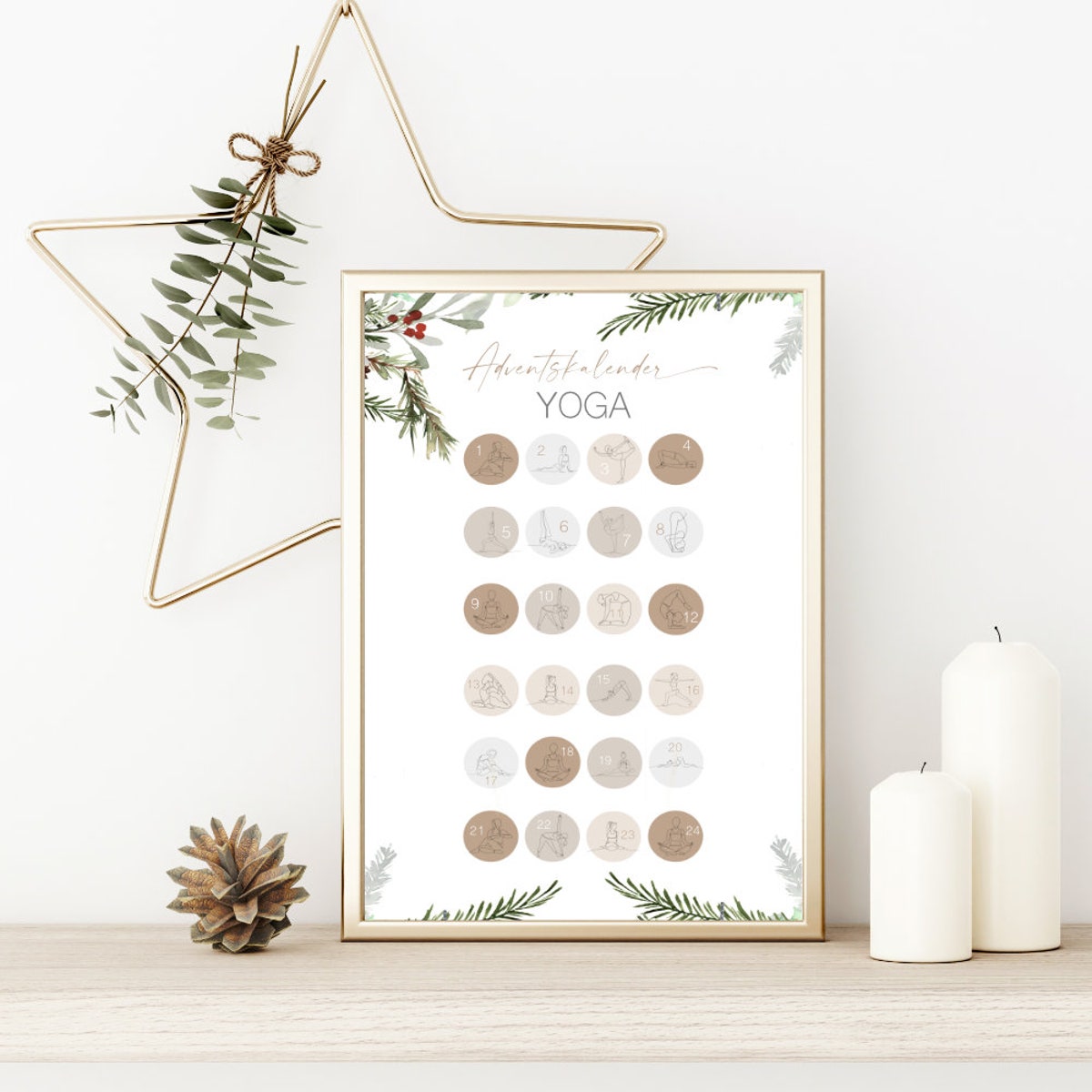 Zuno Yoga Advent Calendar Poster Christmas Calendar Yoga Exercises ...