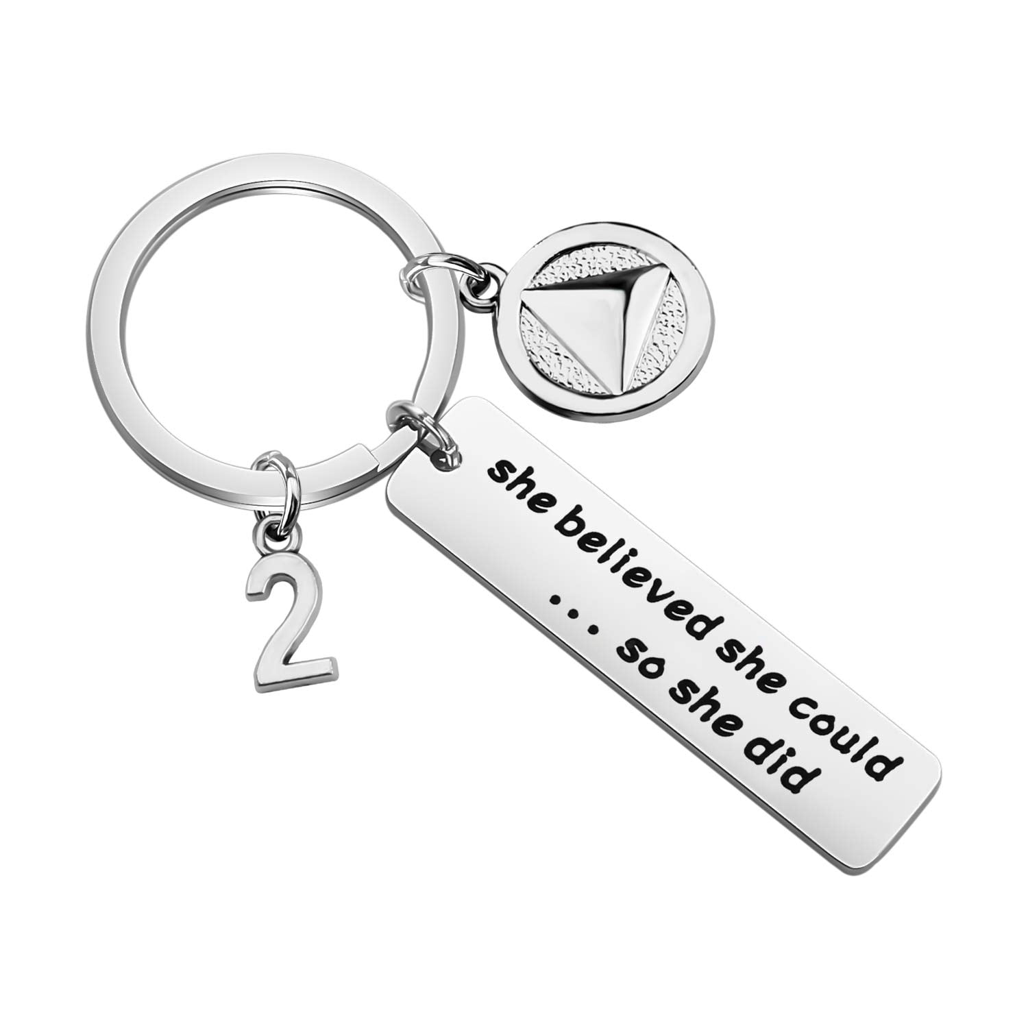 Zuo Bao Sobriety Keychain Sober 5 Year Anniversary Gift Alcoholics ...