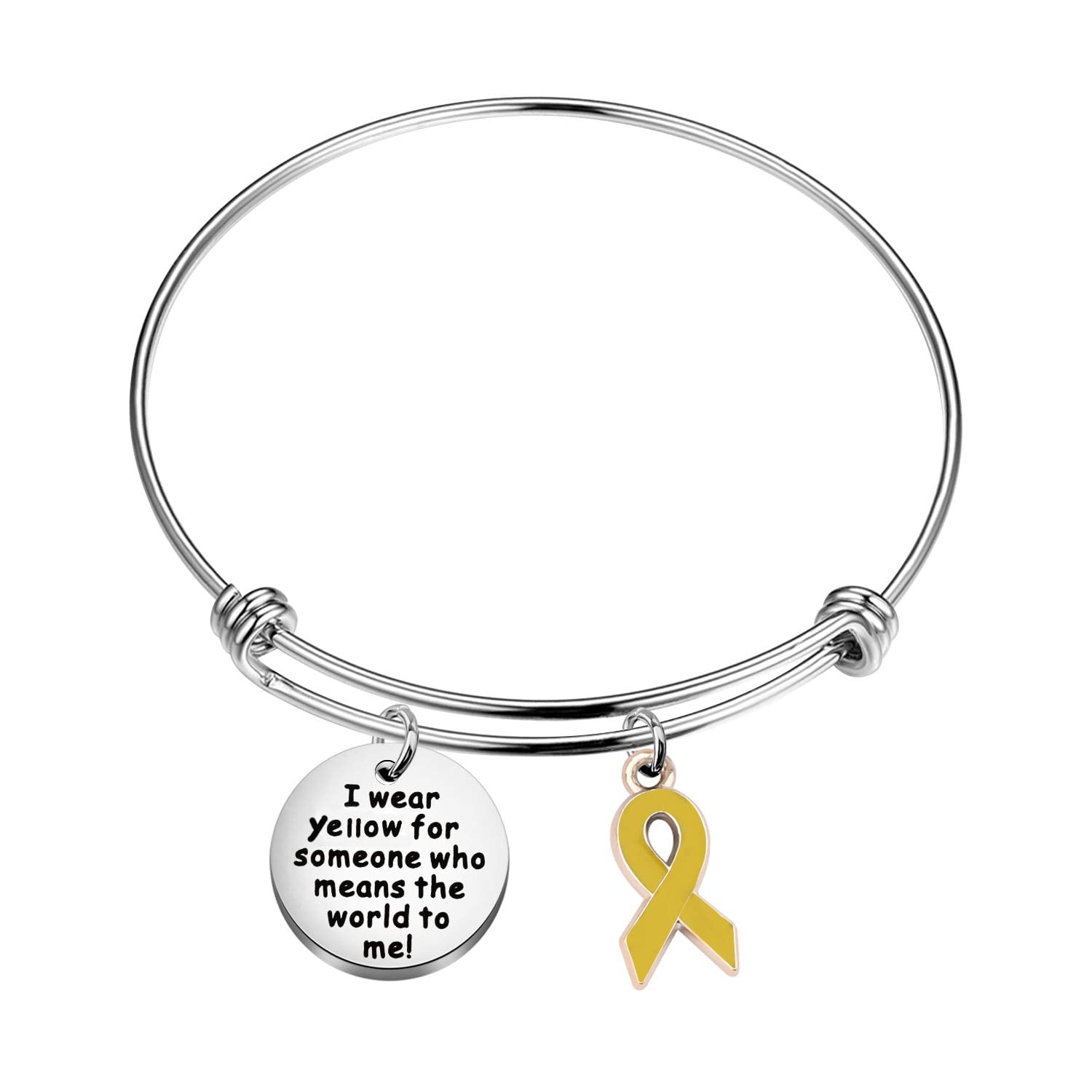 Zuo Bao Yellow Awareness Ribbon Bracelet Bone Cancer Awareness Jewelry ...