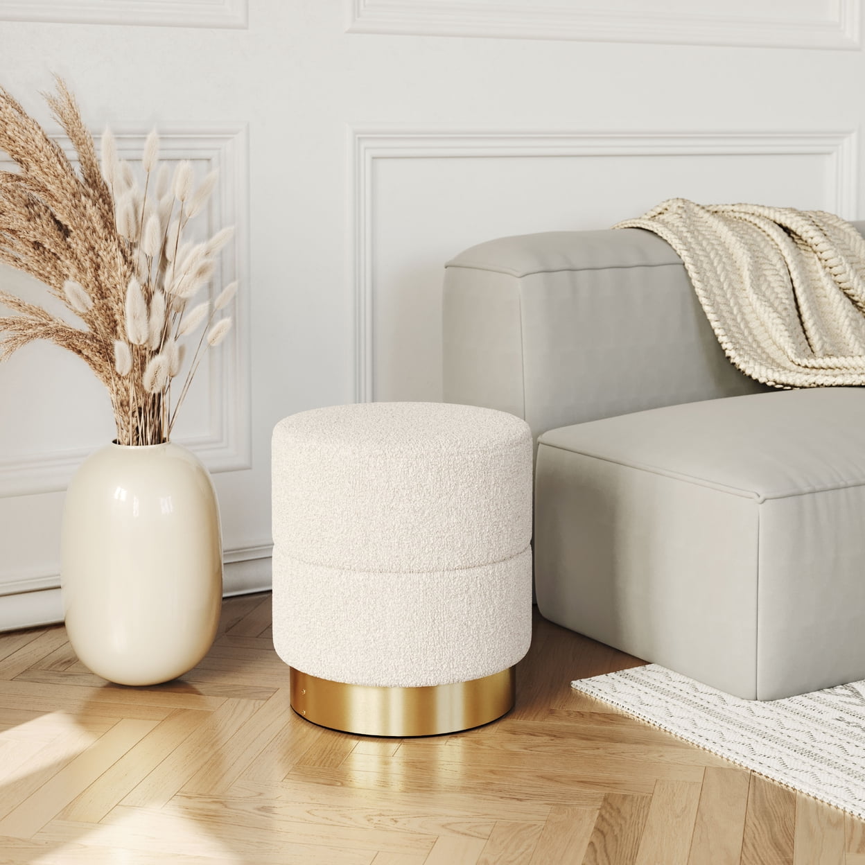 Zuo Modern Eureka Ottoman Ivory - Walmart.com