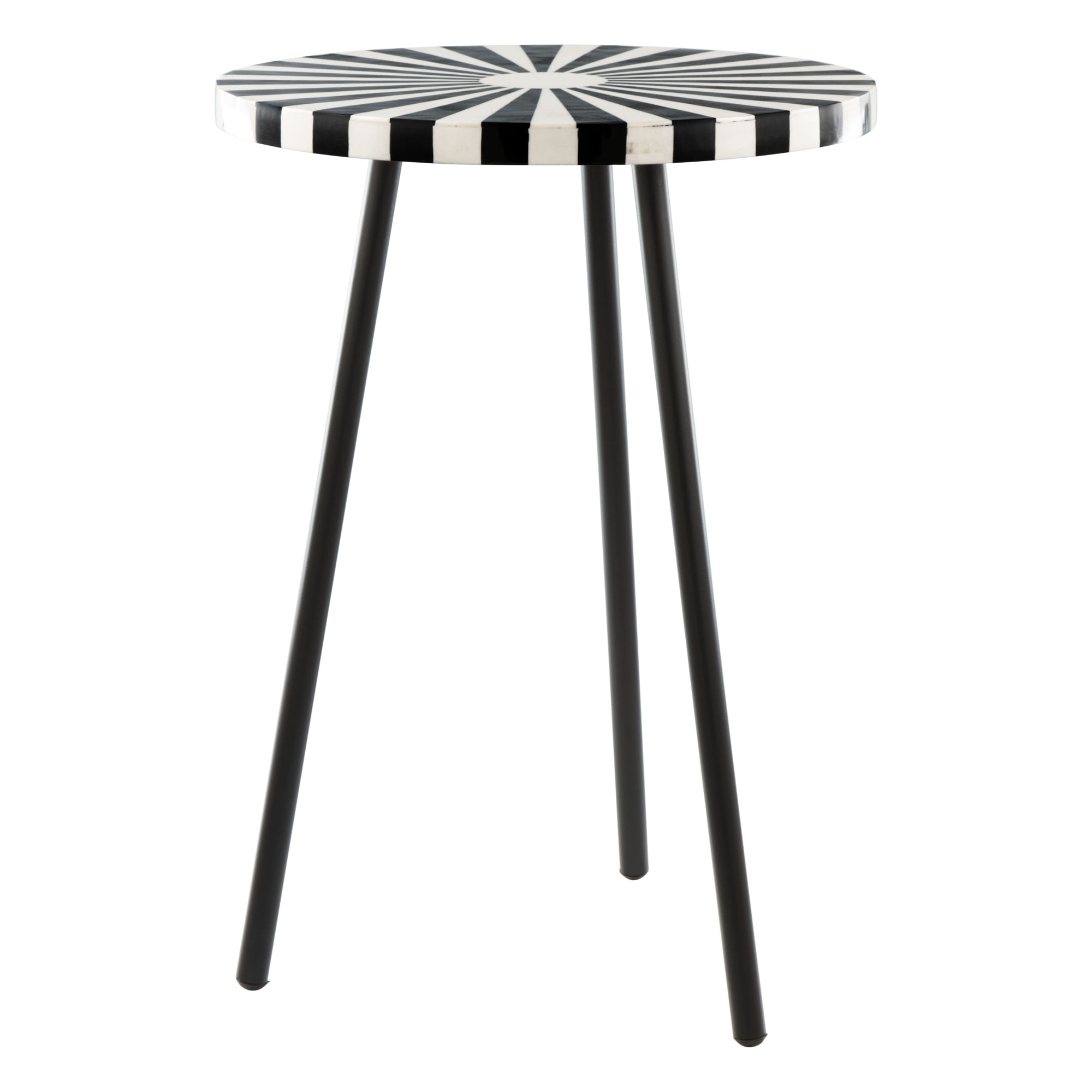ZUO Flare Modern Iron MDF and Resin Side Table in Black Finish ...