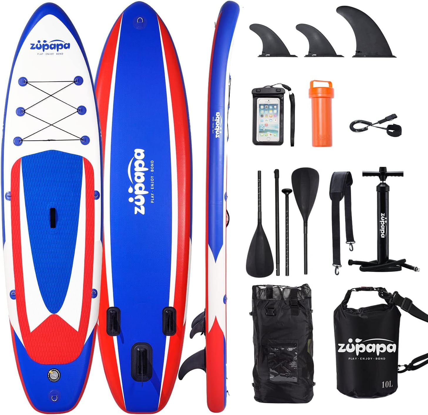 Zupapa Inflatable Stand up Paddle Board for Adults - Two-Way Paddle ...