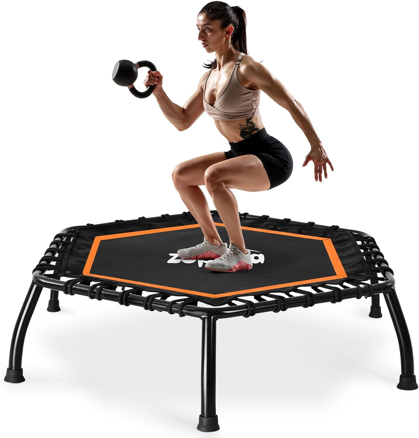 Zupapa Rebounder Trampoline for Adults with Adjustable bar Indoor Mini ...