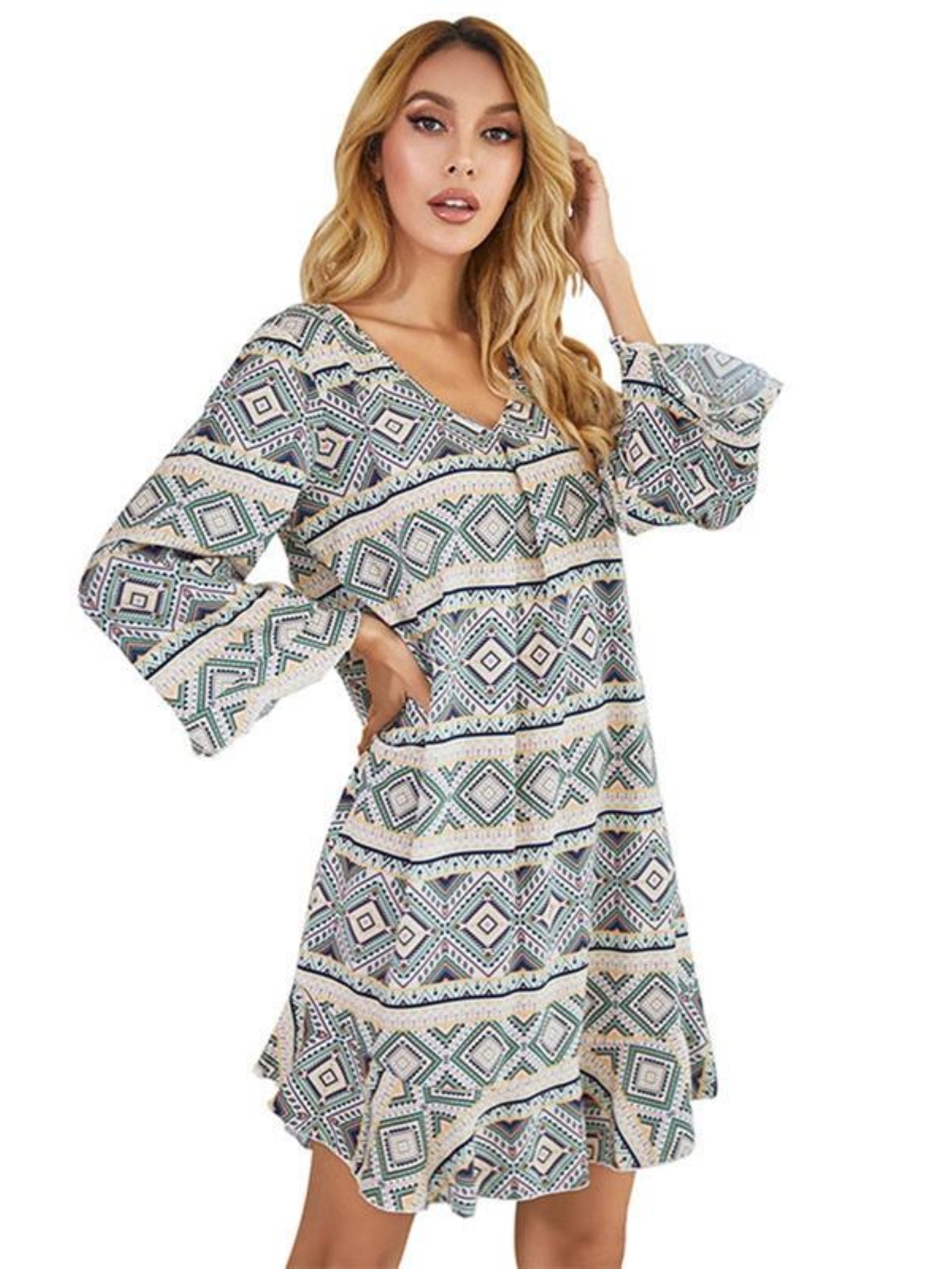 Zupora Nightgown for Women Soft Comfy Sexy V Neck Long Sleeves Loose ...