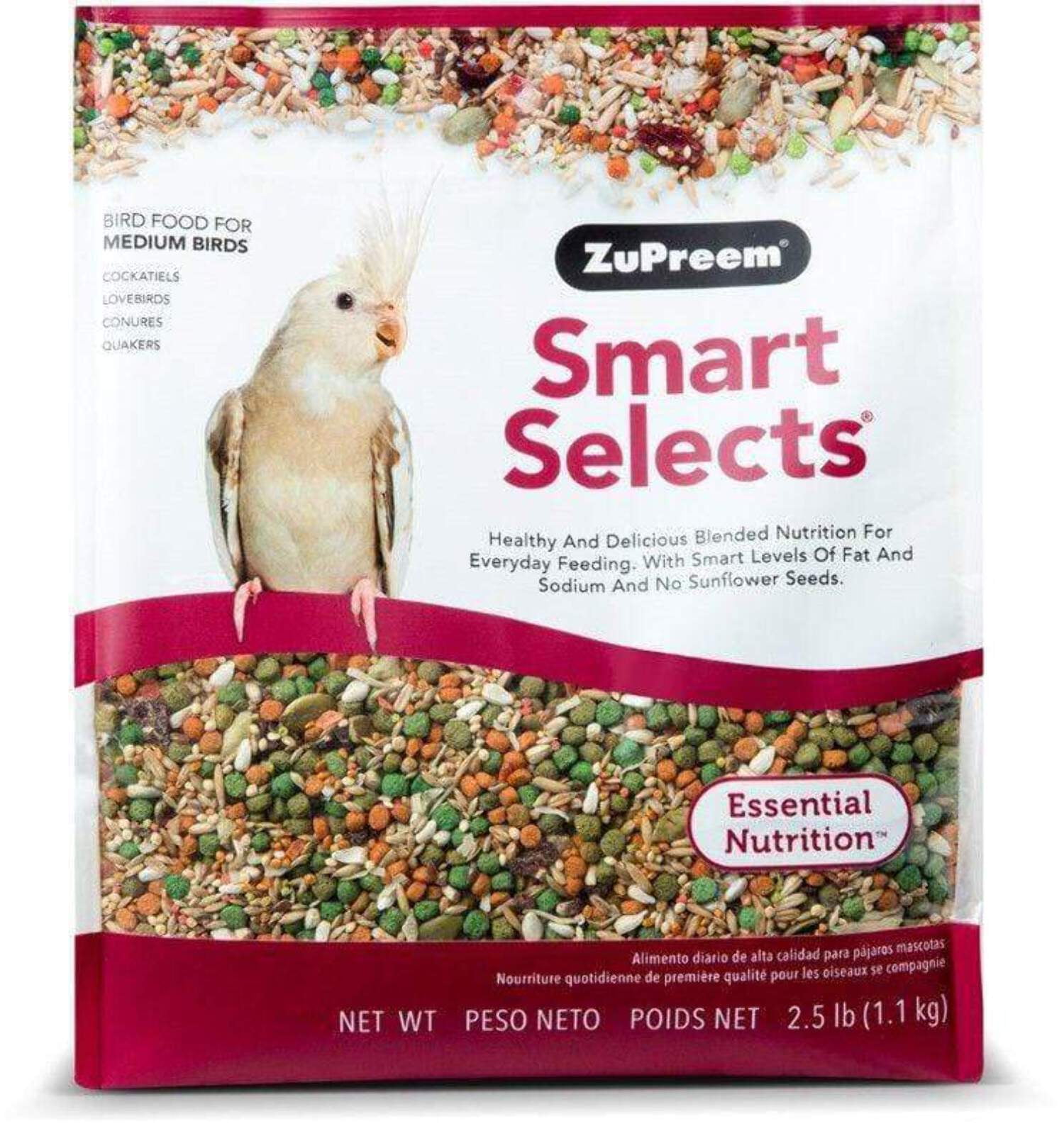 Zupreem Smart Selects Bird Food for Medium Birds 2.5 lb Seed and Pellet ...