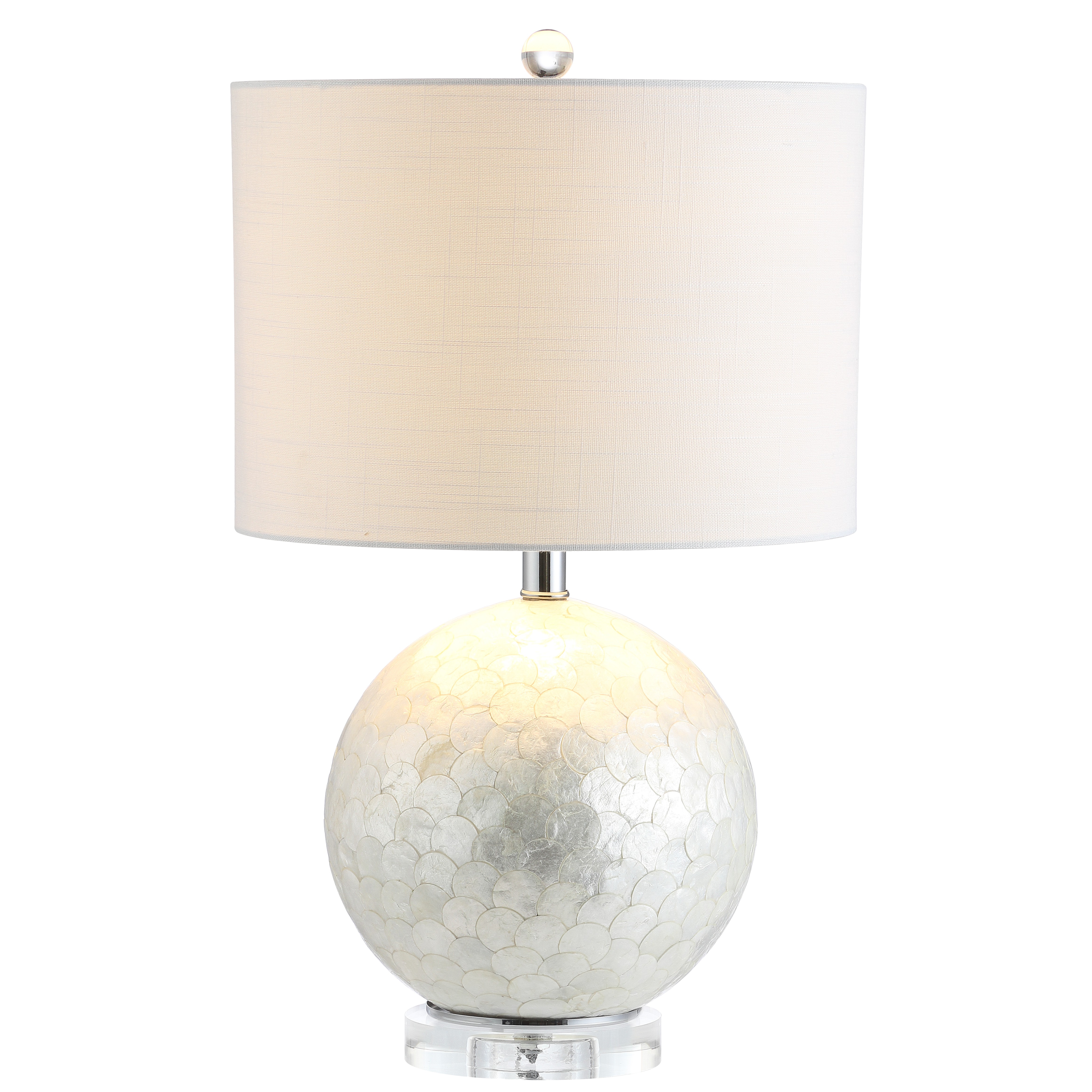 Zuri 23.5" Capiz Seashell Sphere LED Table Lamp, Pearl/White - Walmart.com