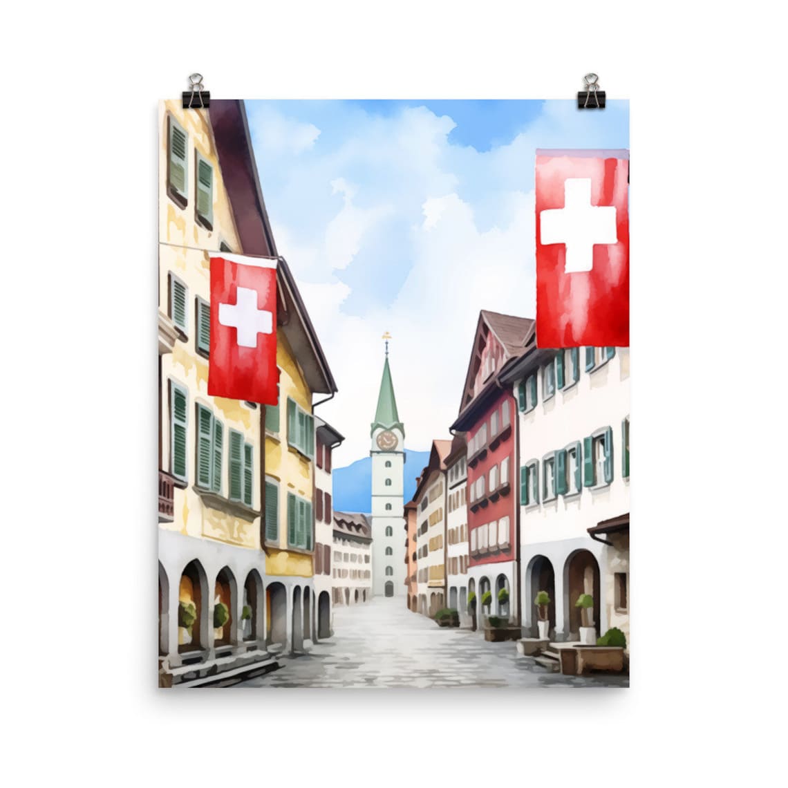Zurich Old Town Print, Switzerland Wall Art, Historic City Poster ...