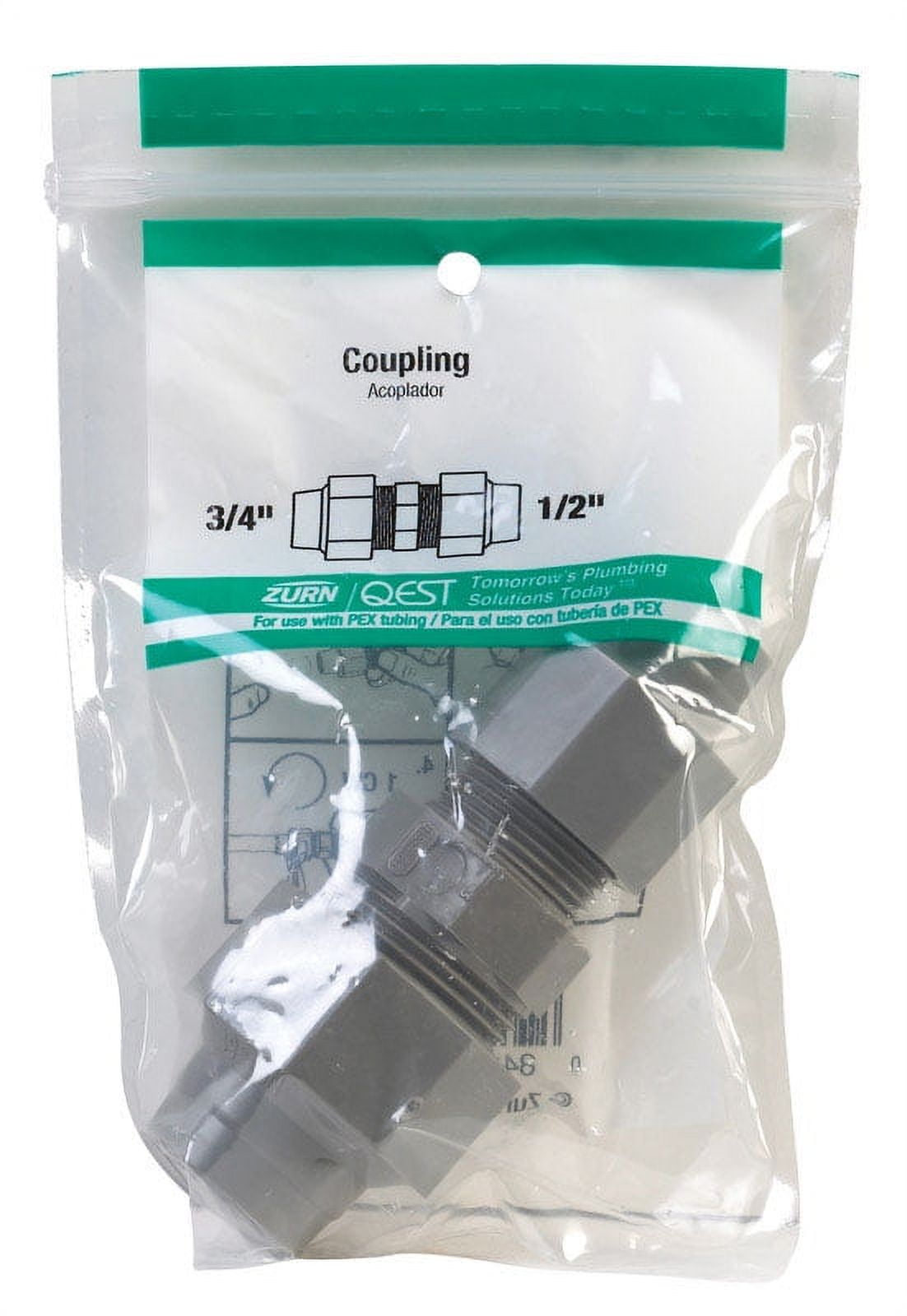 3/4" x 1/2" CTS Coupling Watts Brass Pipe Fittings QBC43N 084169686909 ...