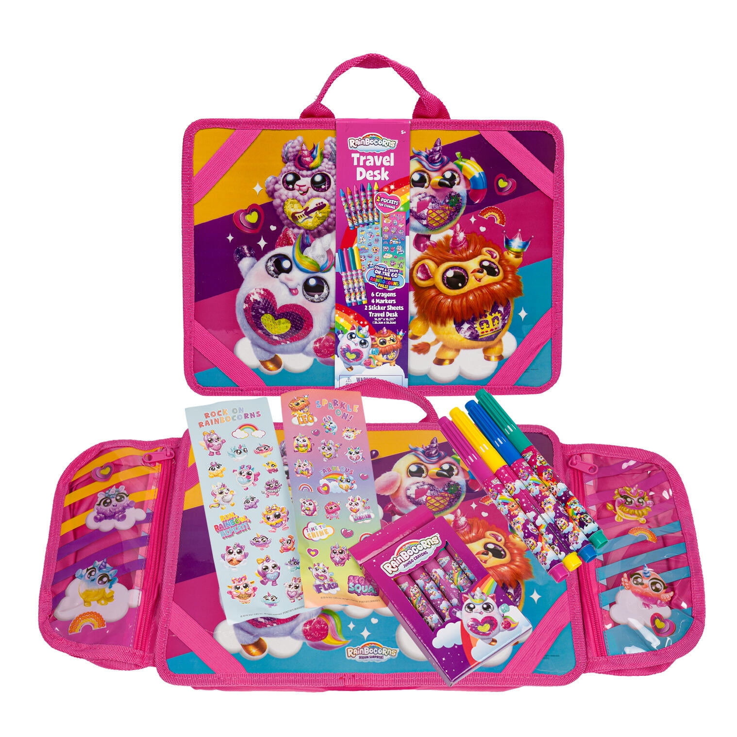 Zuru Rainbocorns 13pc Lap Desk Set- STICKERS, MARKERS, CRAYONS & MORE ...