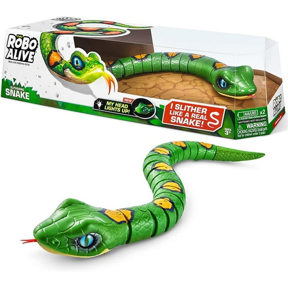 ZURU Robo Alive Robotic Reptile, Light-Up Eyes, Realistic Slithering ...