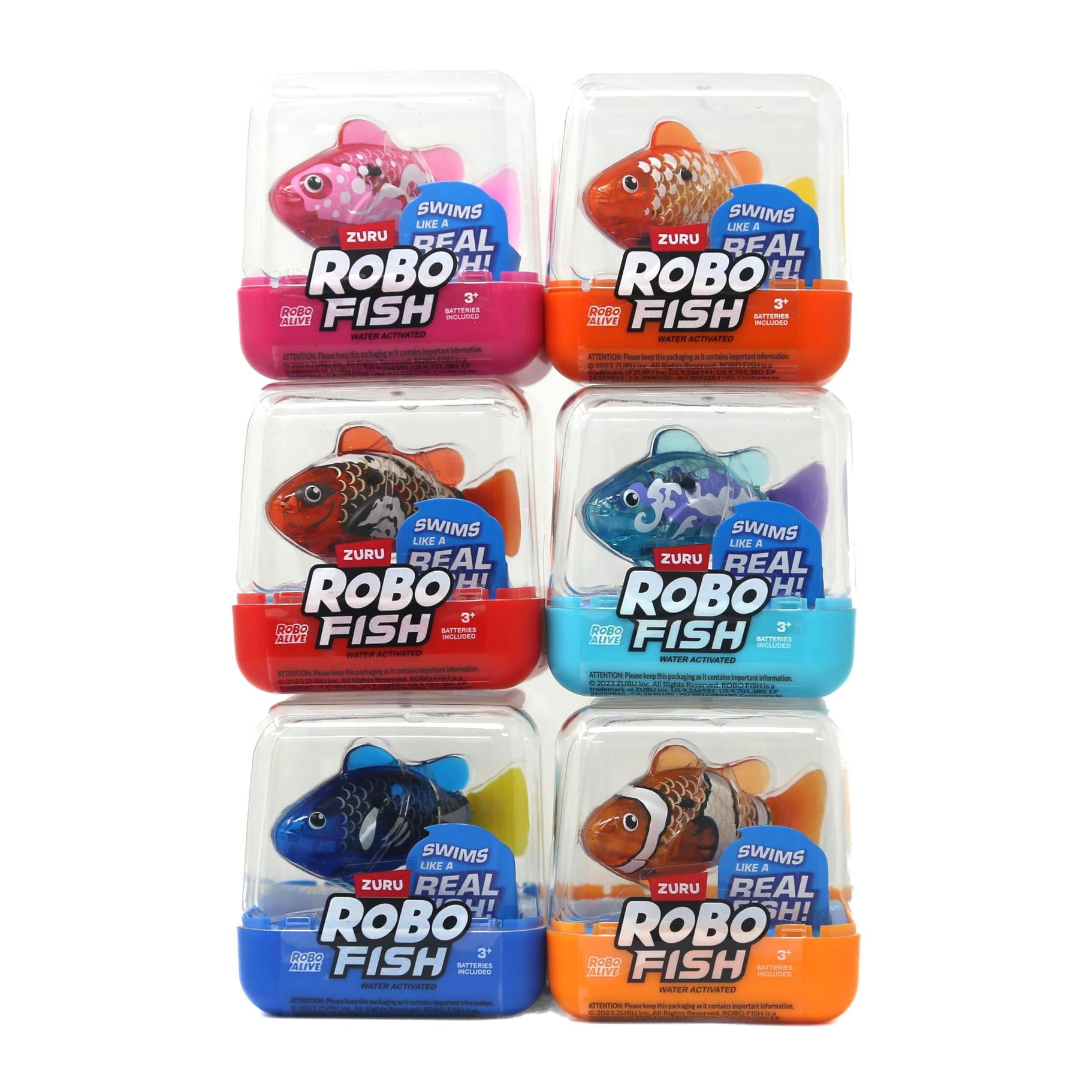 ZURU Robo Fish, Water Activated Robotic Swimming Fish, 6 Pack, Assorted ...