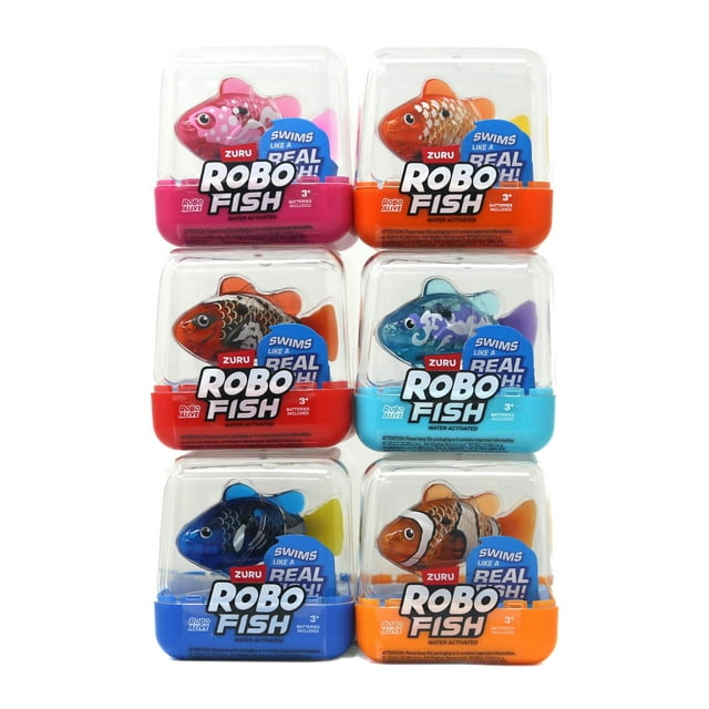 Zuru Robo Fish Water Activated Robo Alive Robotic Swimming Fish, 6 Pack ...