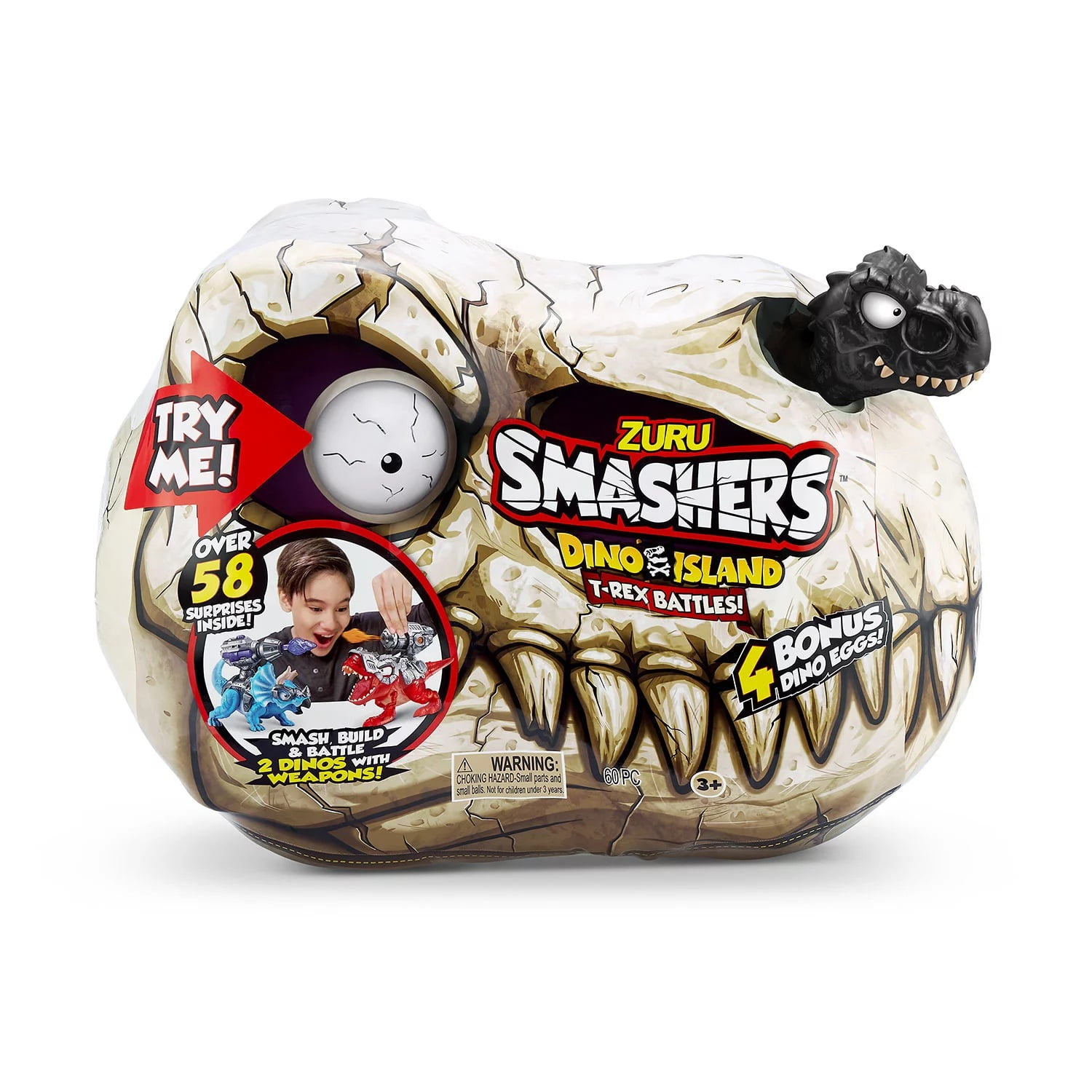 Zuru Smashers Epic Dino Island Adventure: Giant Skull, Dinosaur, T-Rex ...