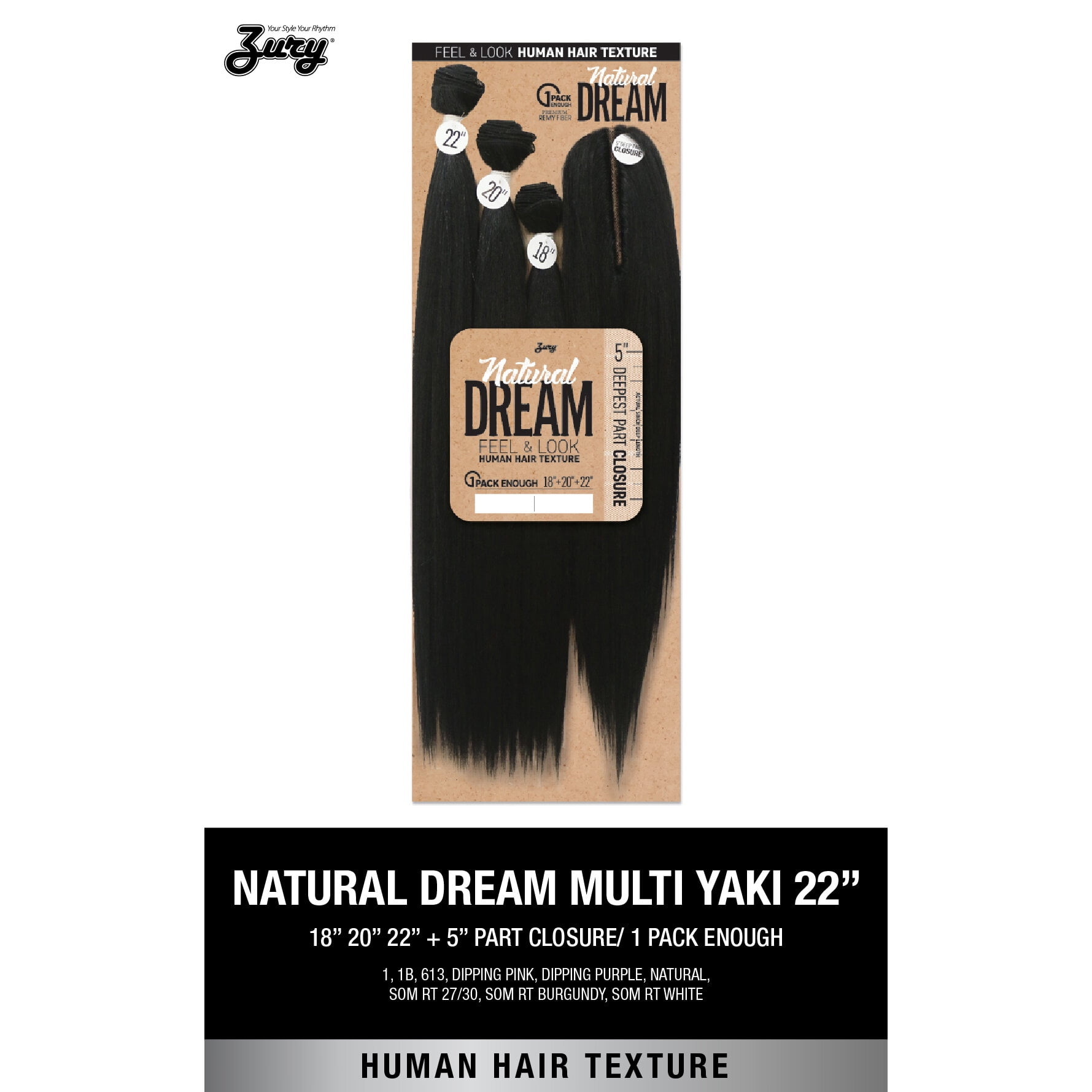 Zury Natural Dream Multi Yaky 18" 20" 22", NATURAL BLACK - Walmart.com