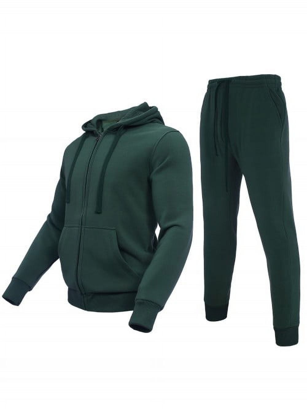 Zusmen Tracksuit Mens, Casual Long Sleeve Full-Zip Running Sweatsuit ...