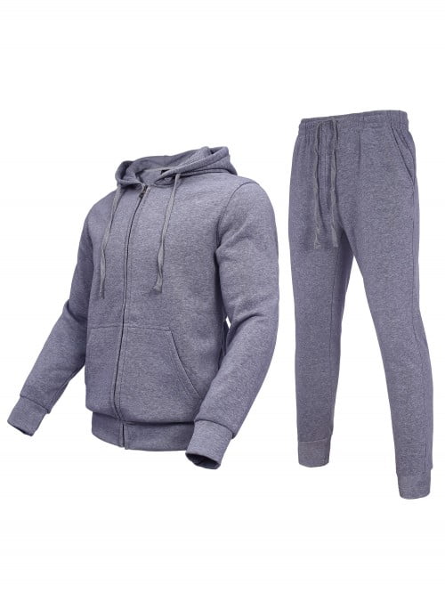 Zusmen Tracksuit Mens, Casual Long Sleeve Full-Zip Running Sweatsuit ...