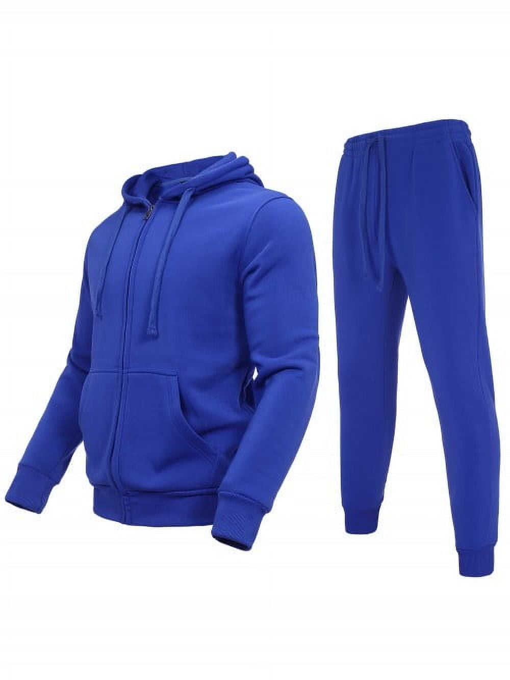 Zusmen Tracksuit Mens, Casual Long Sleeve Full-Zip Running Sweatsuit ...