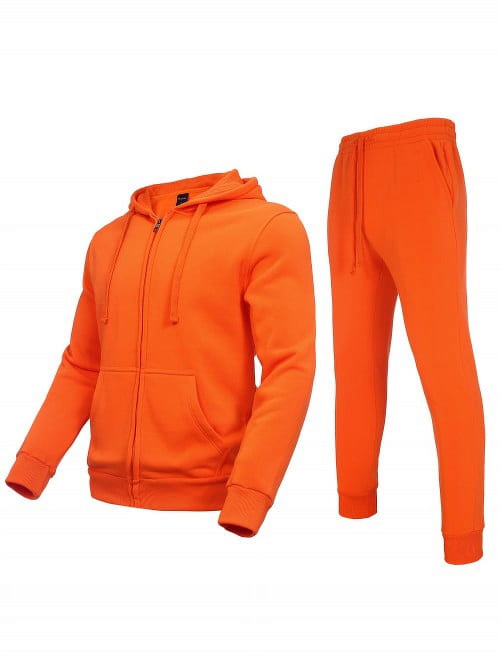 Zusmen Tracksuit Mens, Casual Long Sleeve Full-Zip Running Sweatsuit ...