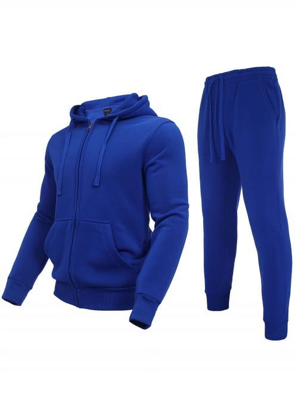 Zusmen Tracksuit Mens, Casual Long Sleeve Full-Zip Running Sweatsuit ...