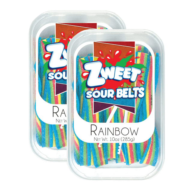 Zweet Sour Belts, Chewy Candy Strips, Rainbow, 10oz Pack of 2 - Walmart.com