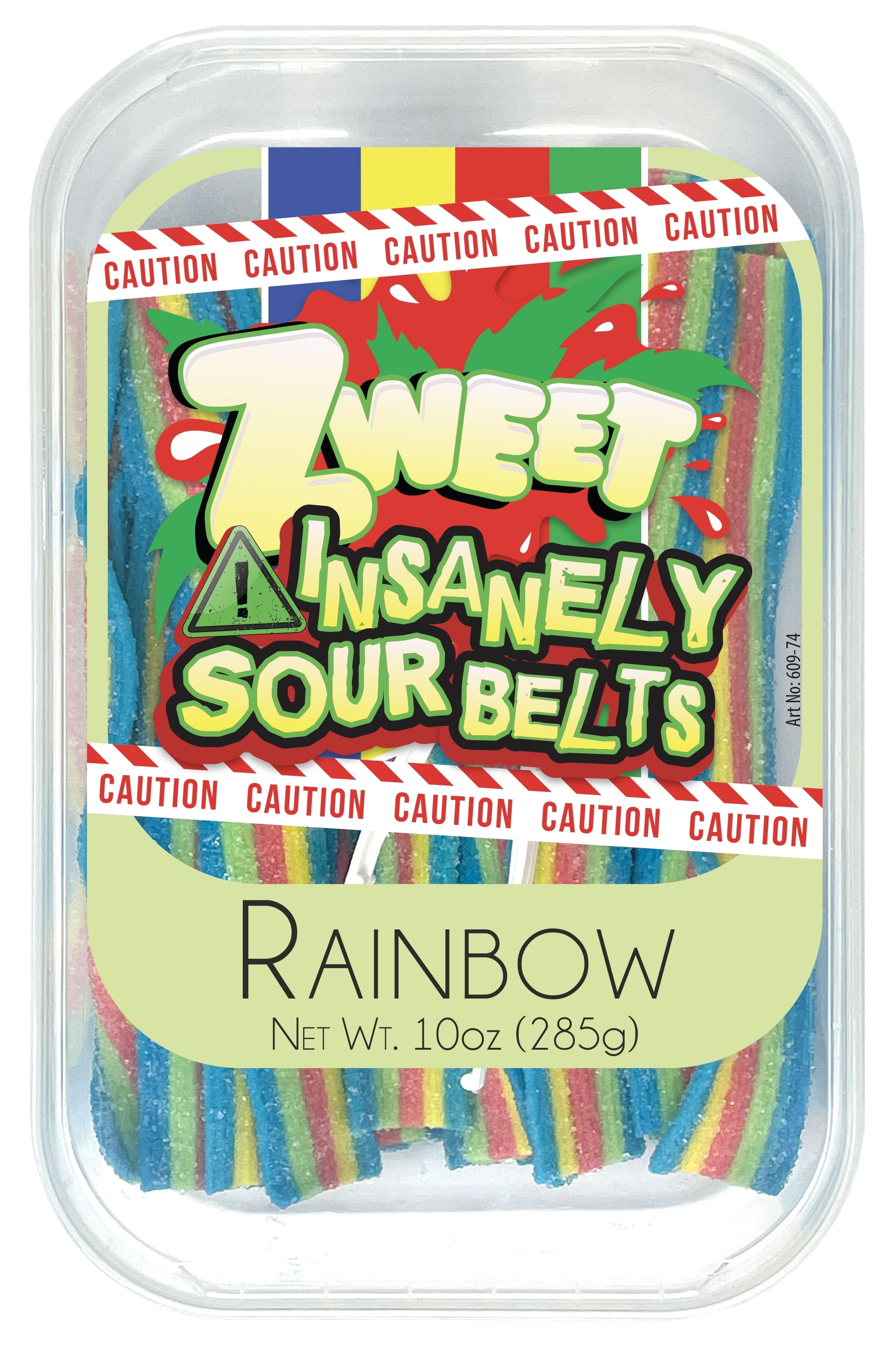 Zweet Sour Belts, EXTREME SOUR Chewy Candy Strips, Rainbow, 10oz - 1 ...