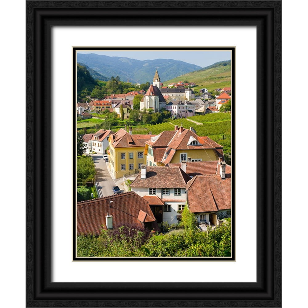 Zwick, Martin 19x24 Black Ornate Wood Framed with Double Matting Museum ...
