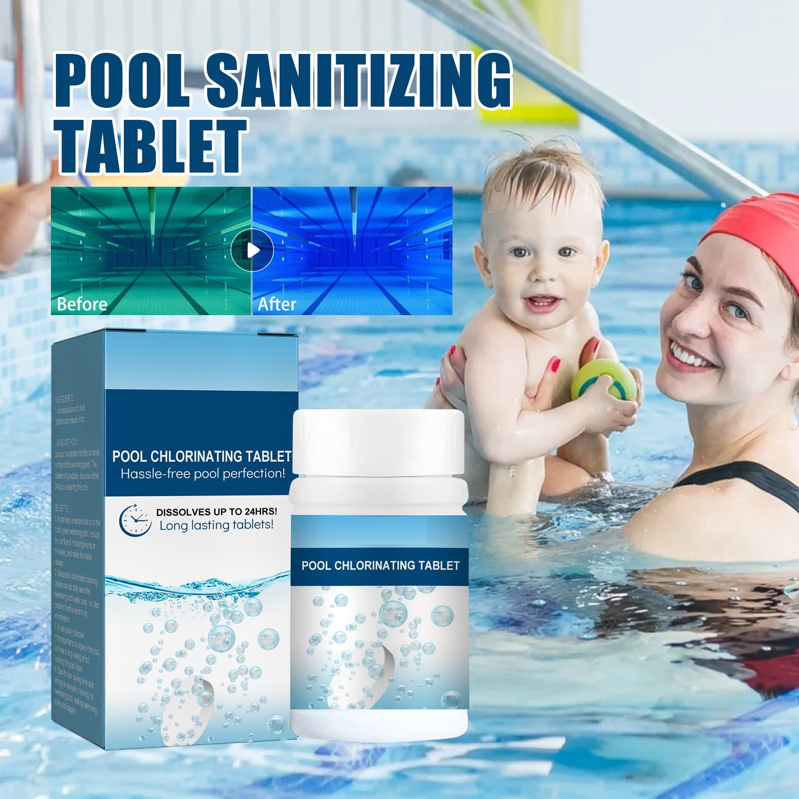 Zwidao 100pc Swimming Pool Chlorine Tablets: Essential for Keeping Your ...