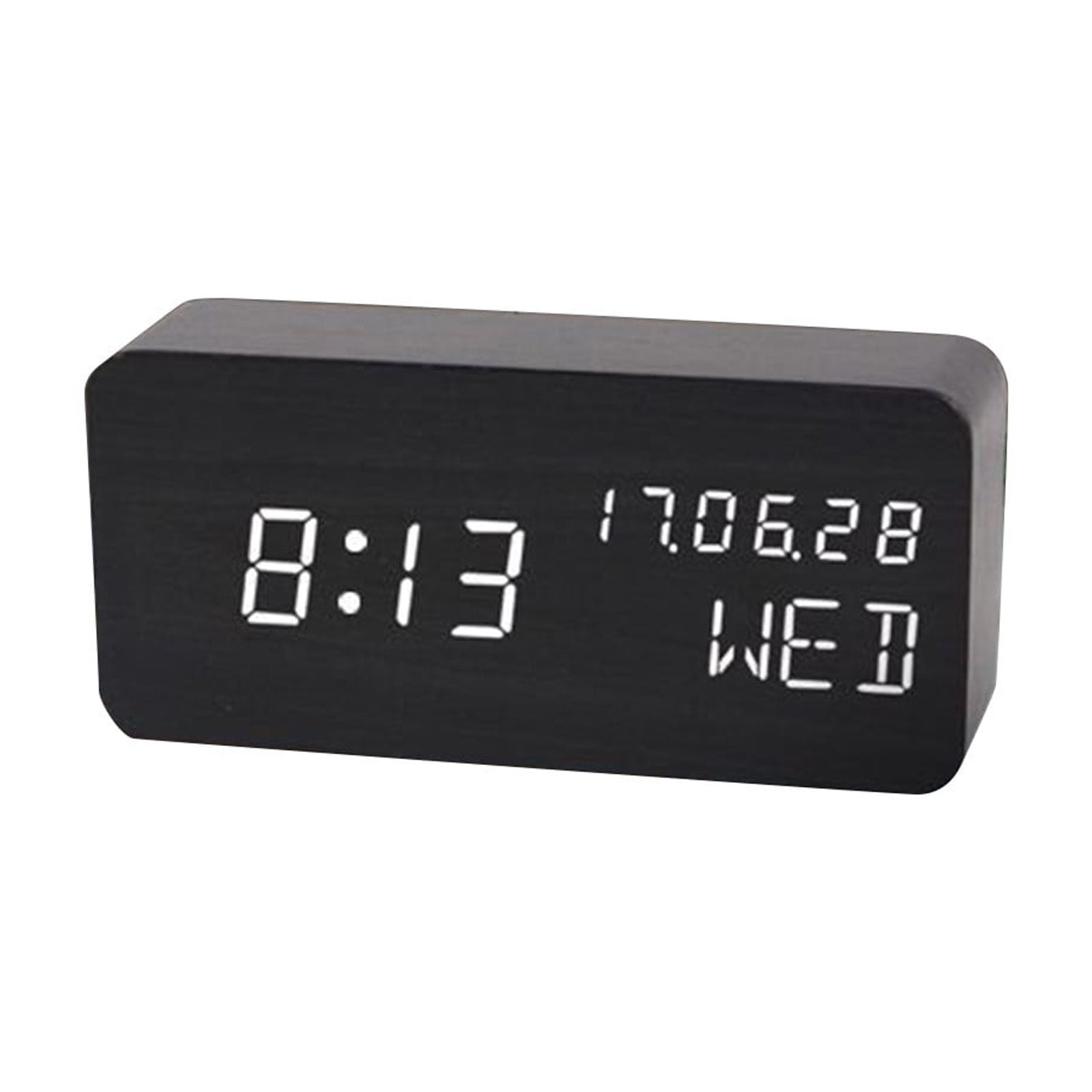Zwidao 2025 Clearance! Modern LED Wooden Alarm Clock with Temperature ...