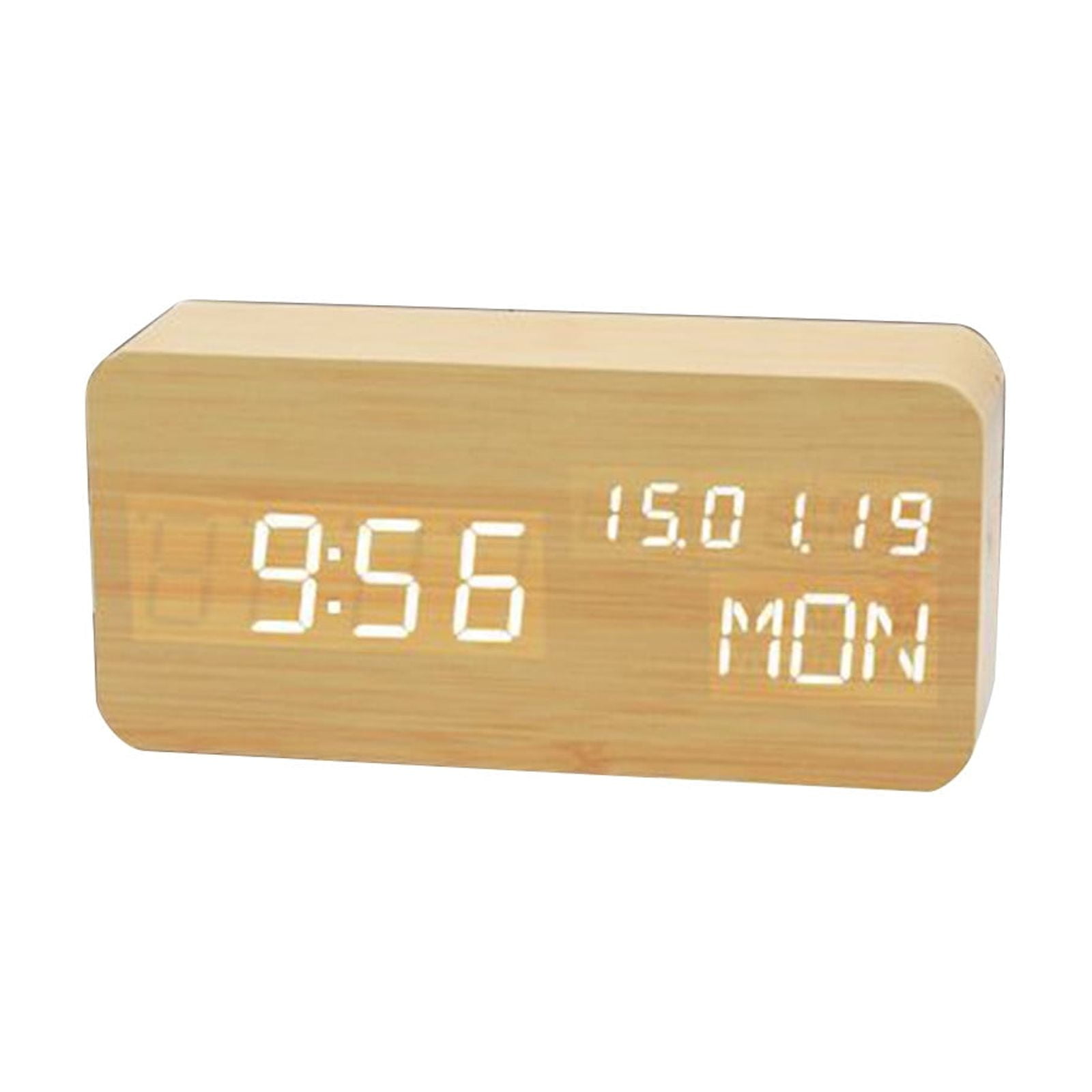 Zwidao 2025 Clearance! Modern LED Wooden Alarm Clock with Temperature ...