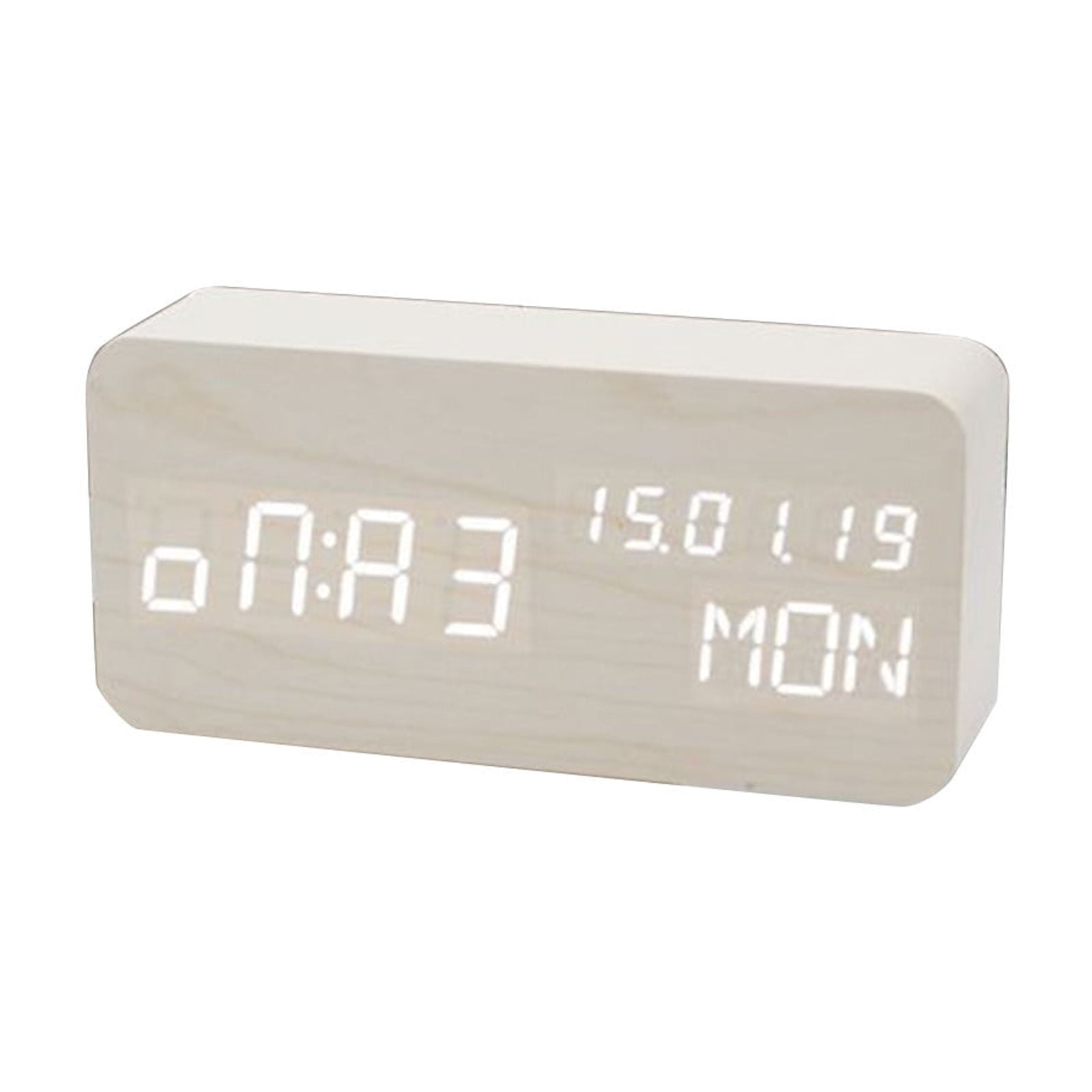 Zwidao 2025 Clearance! Modern LED Wooden Alarm Clock with Temperature ...