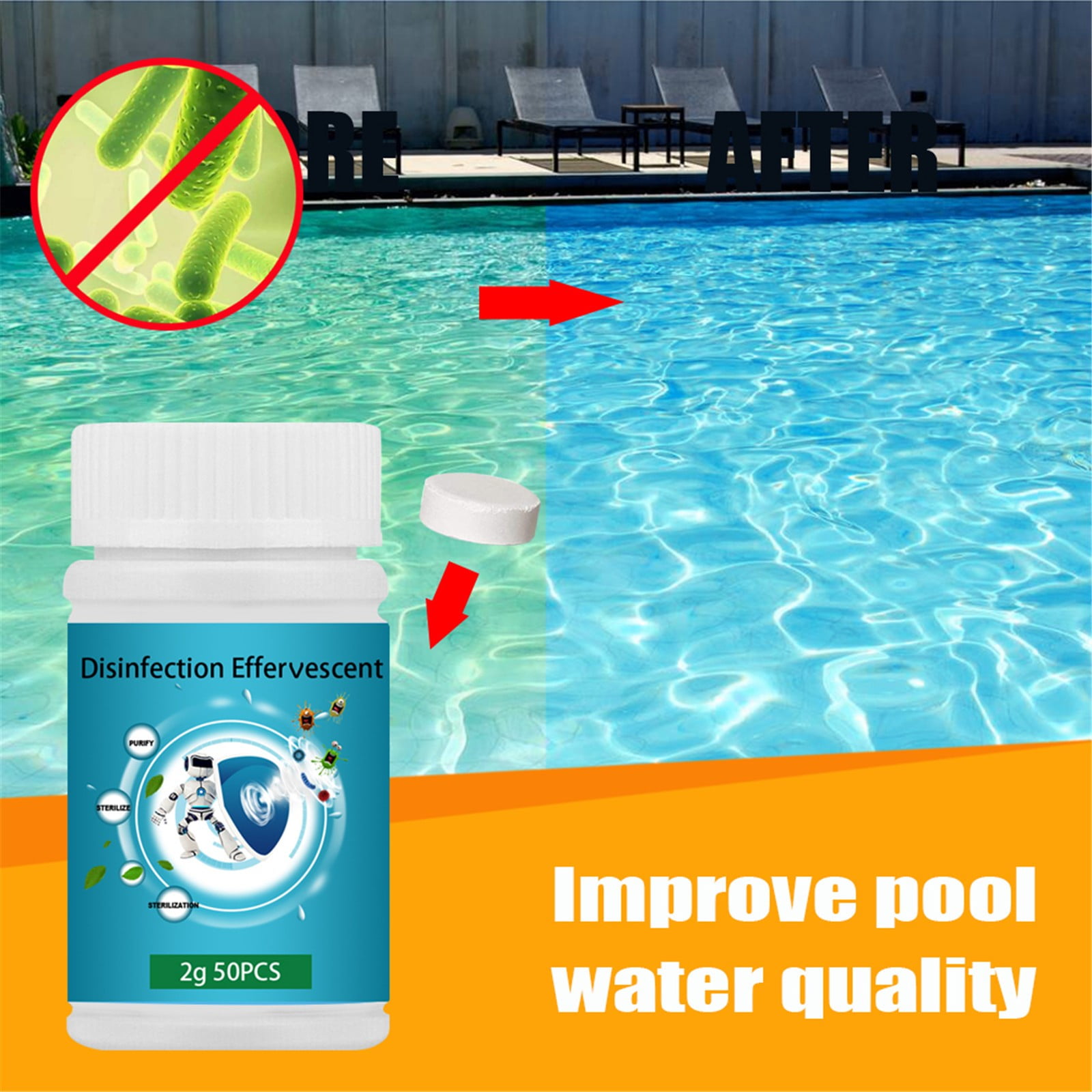 Zwidao 50pc of Our Slow-Dissolve Chlorine Tabs: The Ultimate Solution ...