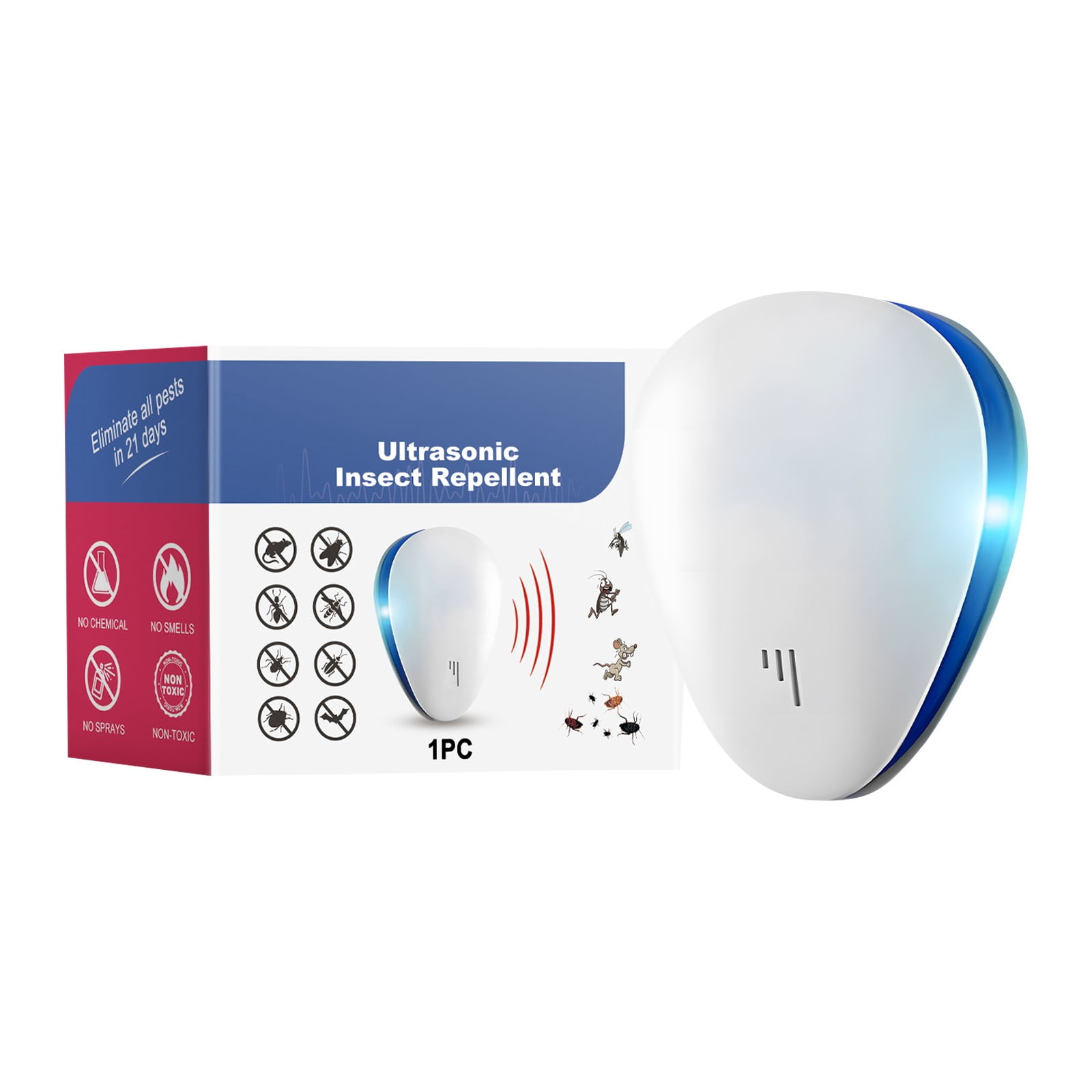 Zwidao Bug Zapper Indoor,Ultrasonic Pest Repeller Plug-In Safe, Non ...