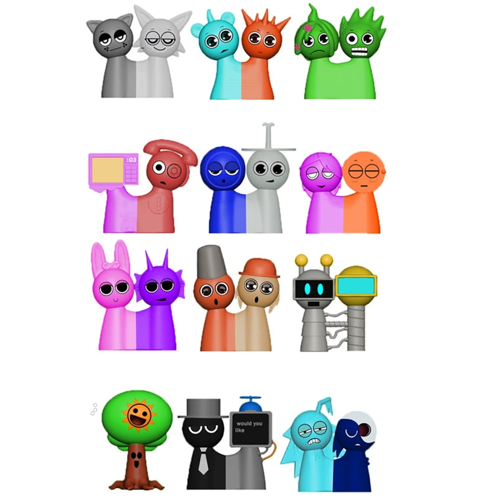 Zwidao Sprunki Action Figures Clearance! Cartoon Character Figurines ...