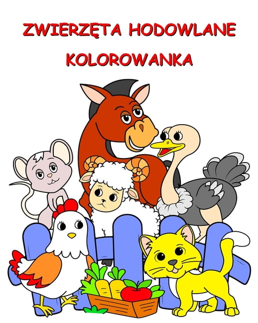 Zwierzęta Hodowlane Kolorowanka: Śmieszne zwierzęta do kolorowania dla dzieci od 2 lat ...