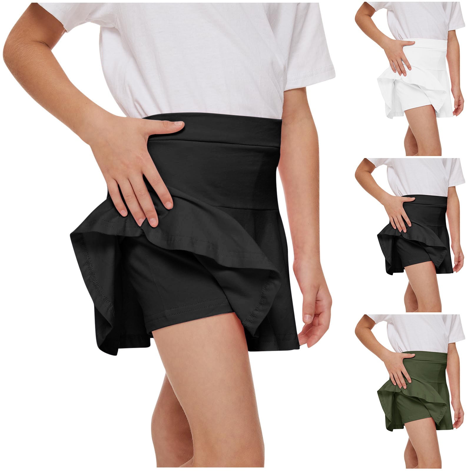 Zwiiyzr 1-7Y Toddler Girl Pleated Skirts Built In Shorts Little Kid ...