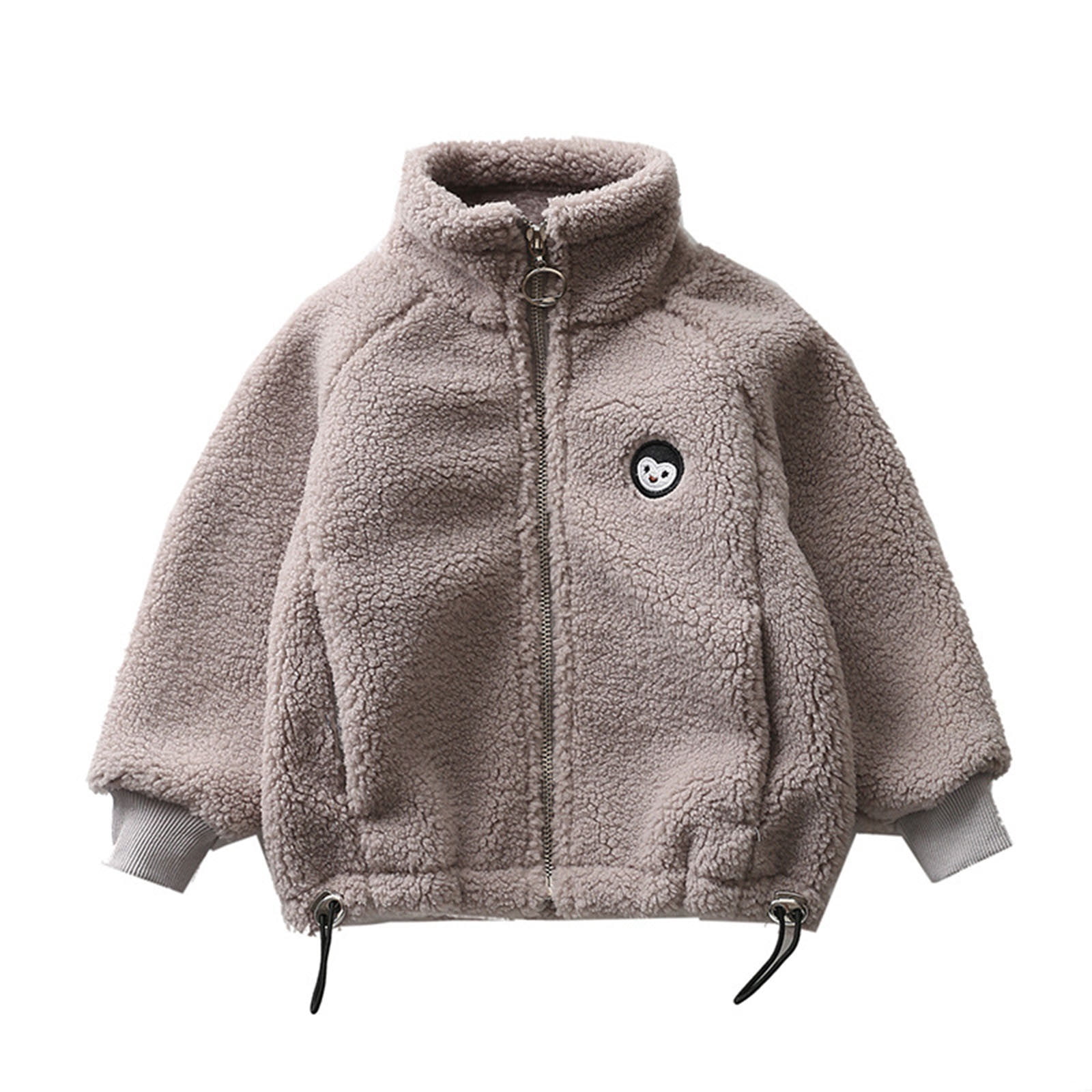 Zwiiyzr 1-10Y Boys and Girls Faux Shearling Jacket Trendy Solid Color ...