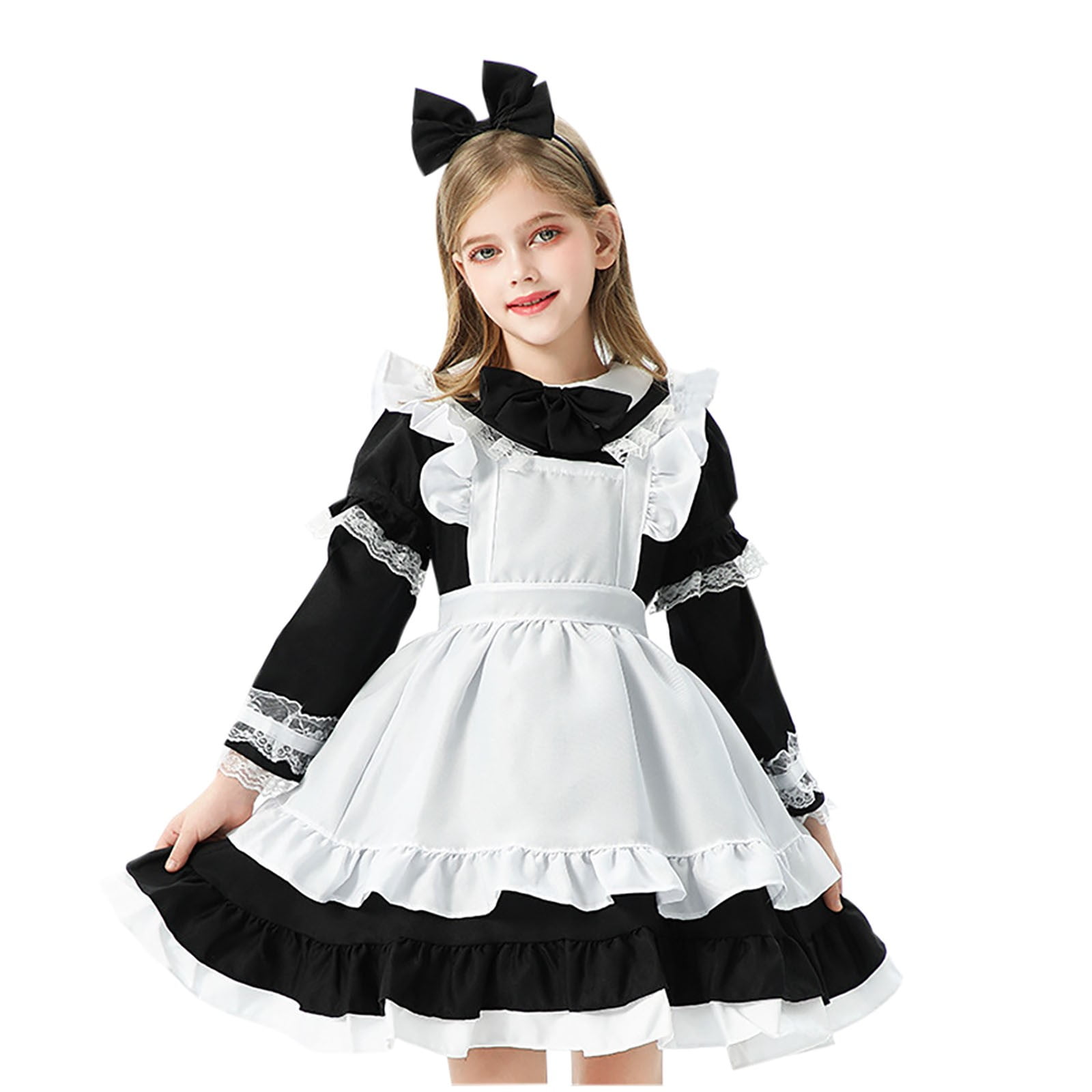 Zwiiyzr 1-11Y Girls Maid Dress Floral Colonial Prairie Clothes for ...