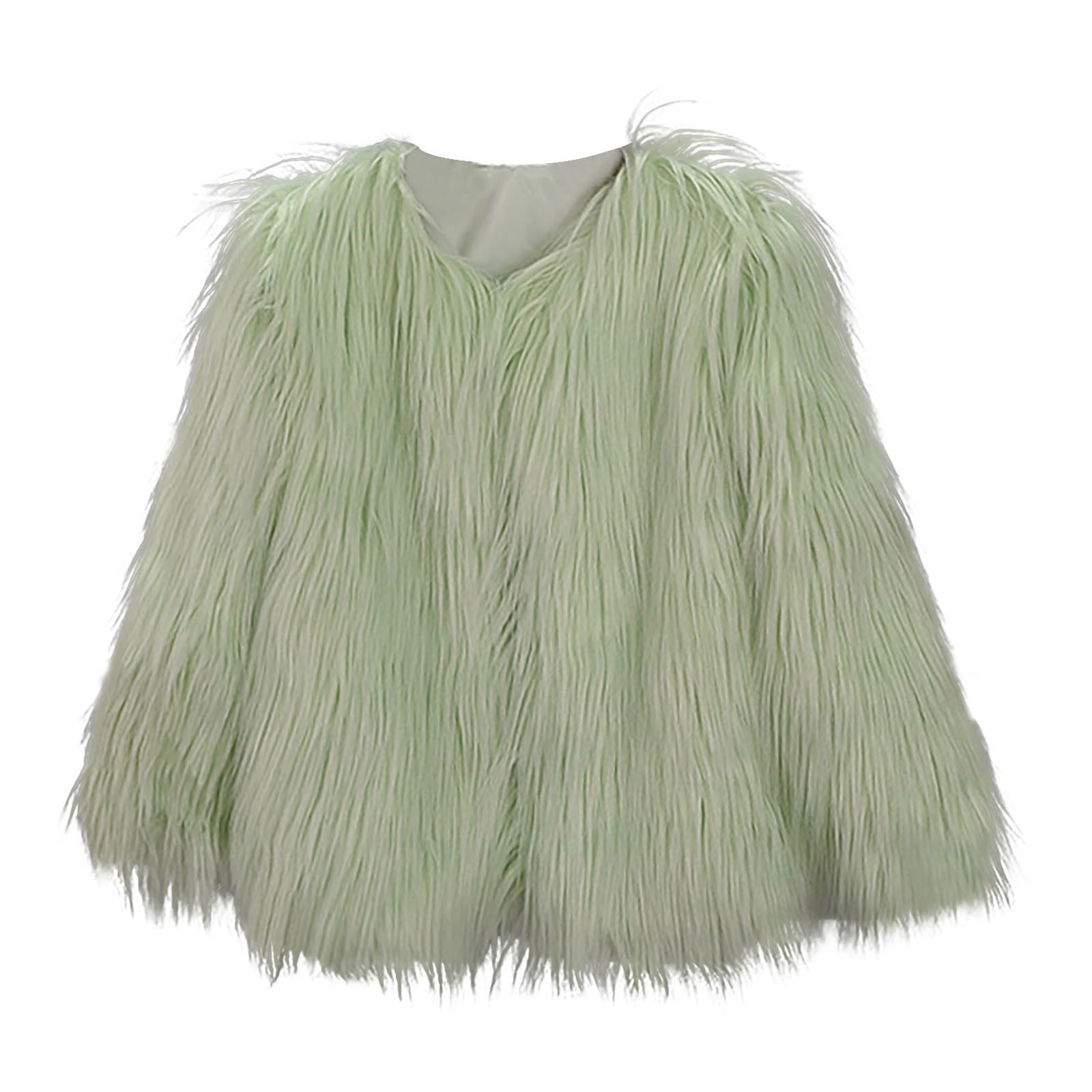 Zwiiyzr 1-12 Years Children Girls Open Front Cardigan Faux Fur Coat ...