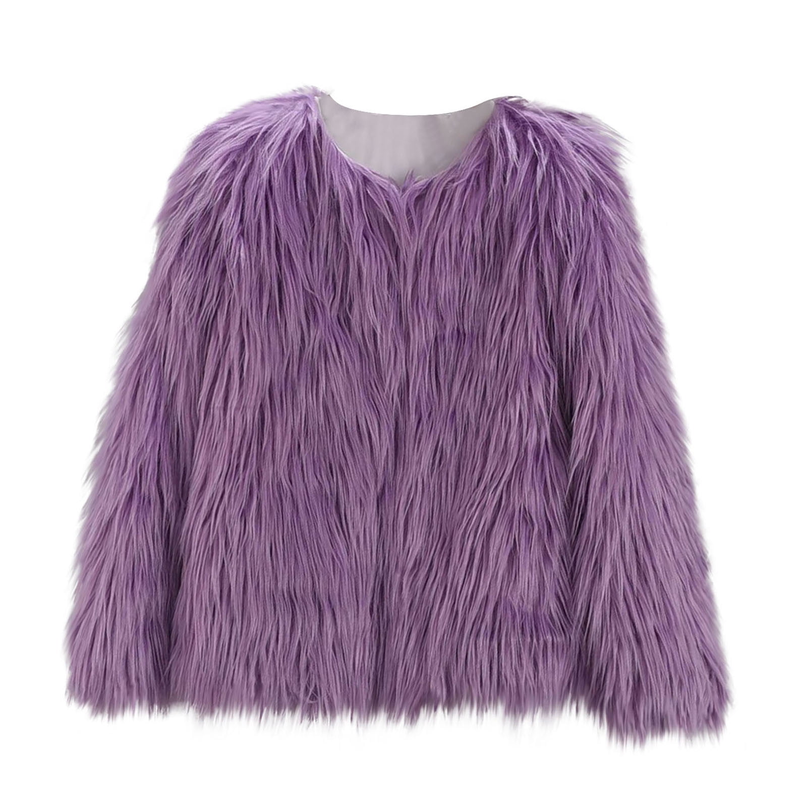 Zwiiyzr 2025 1-12 Years Children Girls Open Front Cardigan Faux Fur ...